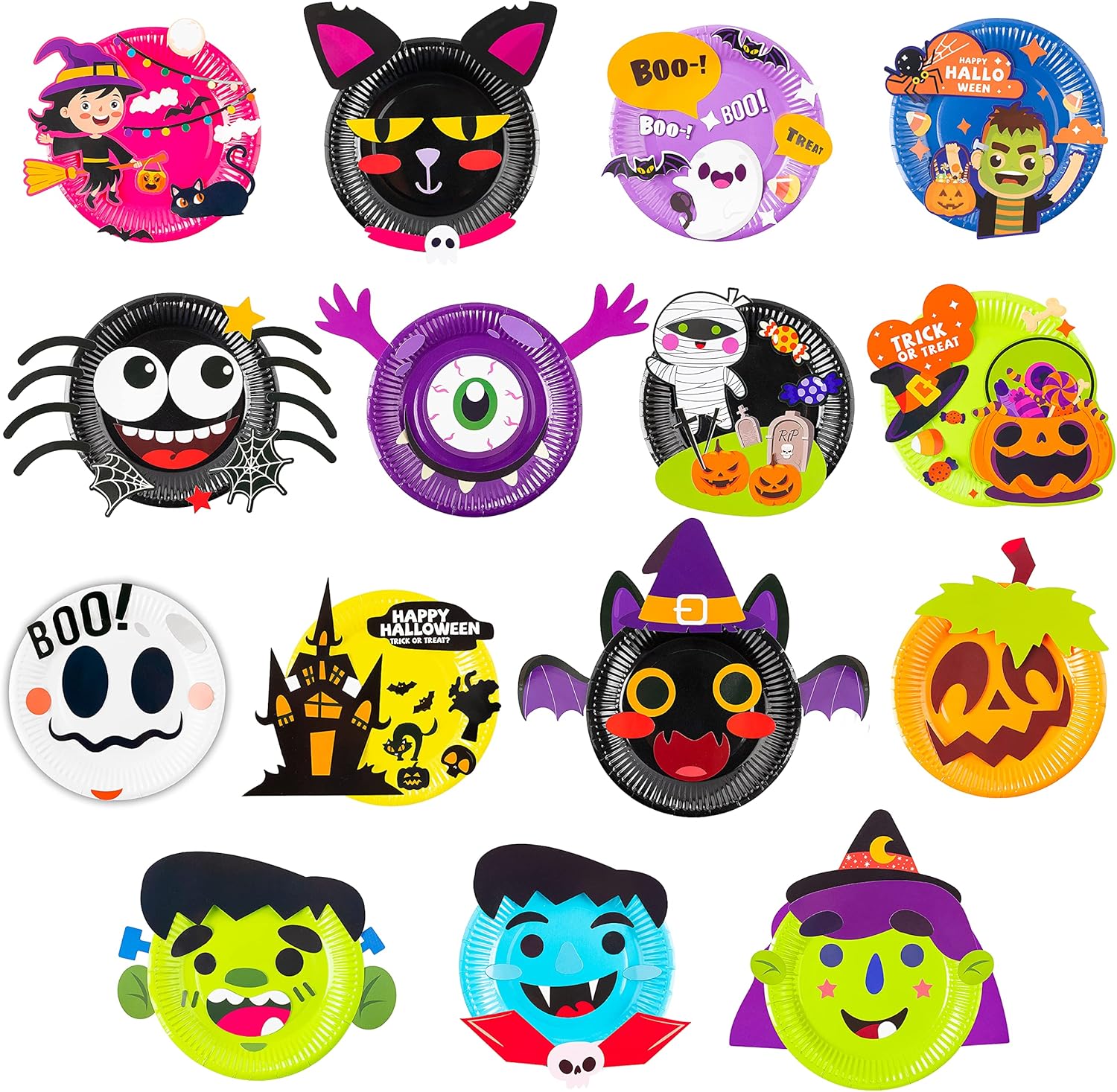 Amazon MALLMALL6 15pcs Halloween Paper Plate Art Kit For Kid 3D amazon-mallmall6-15pcs-halloween-paper-plate-art-kit-for-kid-3d