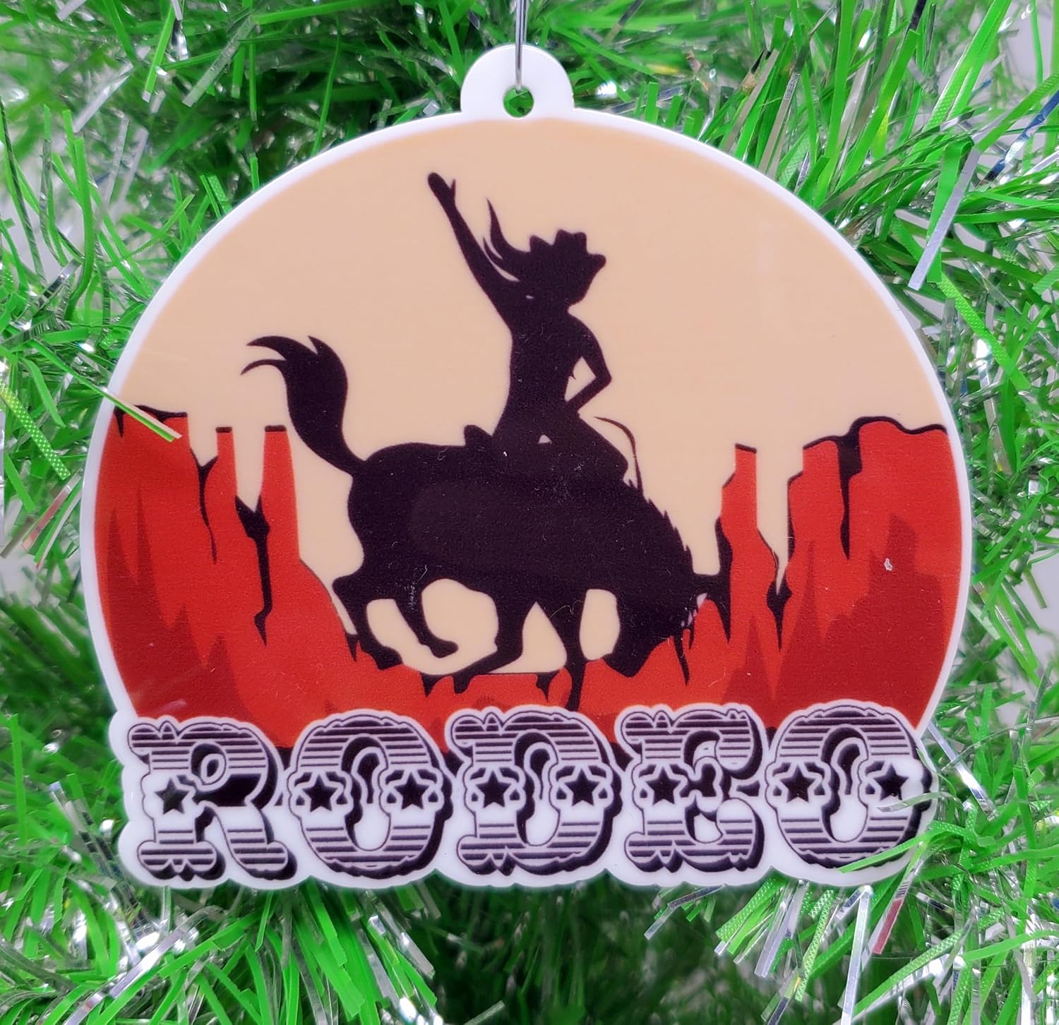 Amazon.com: Cowboy Rodeo Bronco Riding Christmas Ornament - Rockin ...