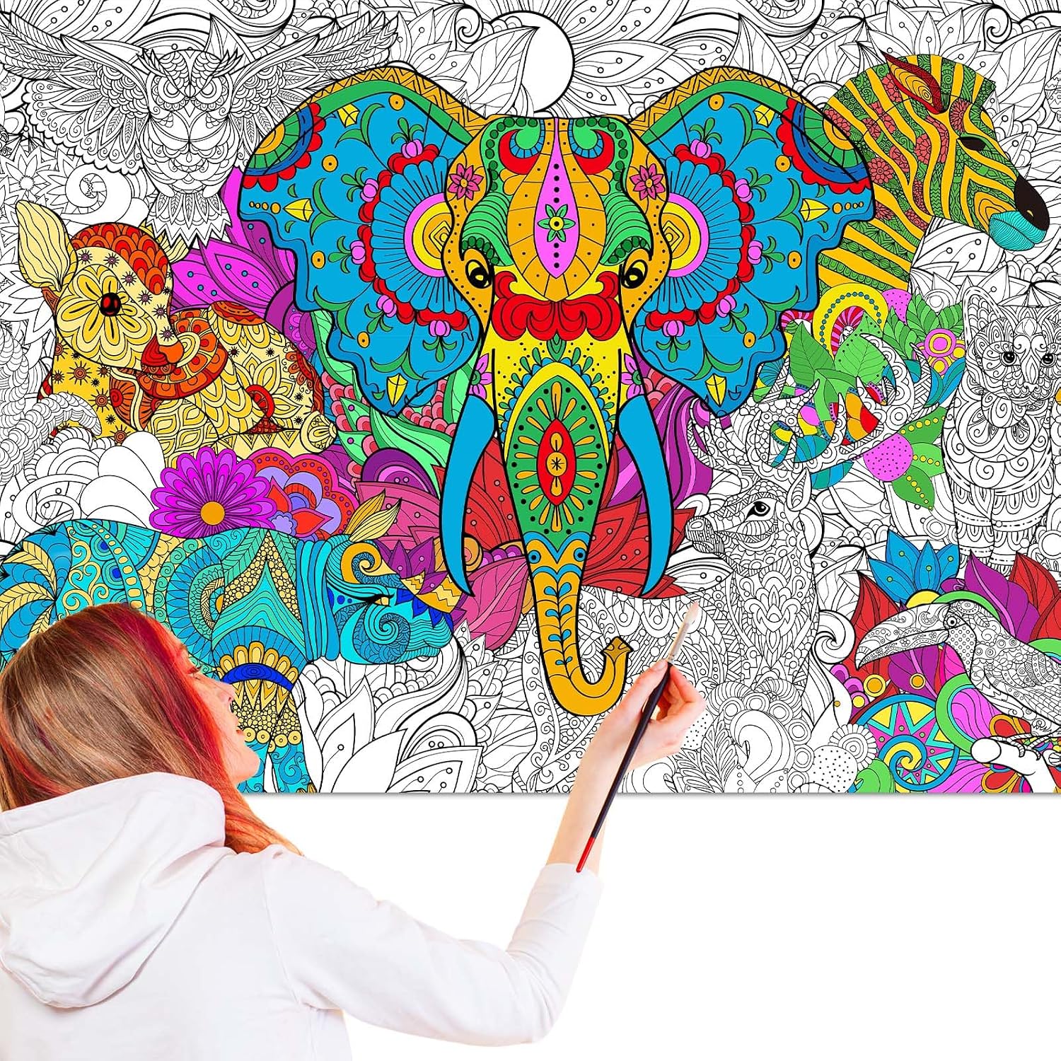 Pósteres gigantes para colorear con mandala para niños y adultos ...