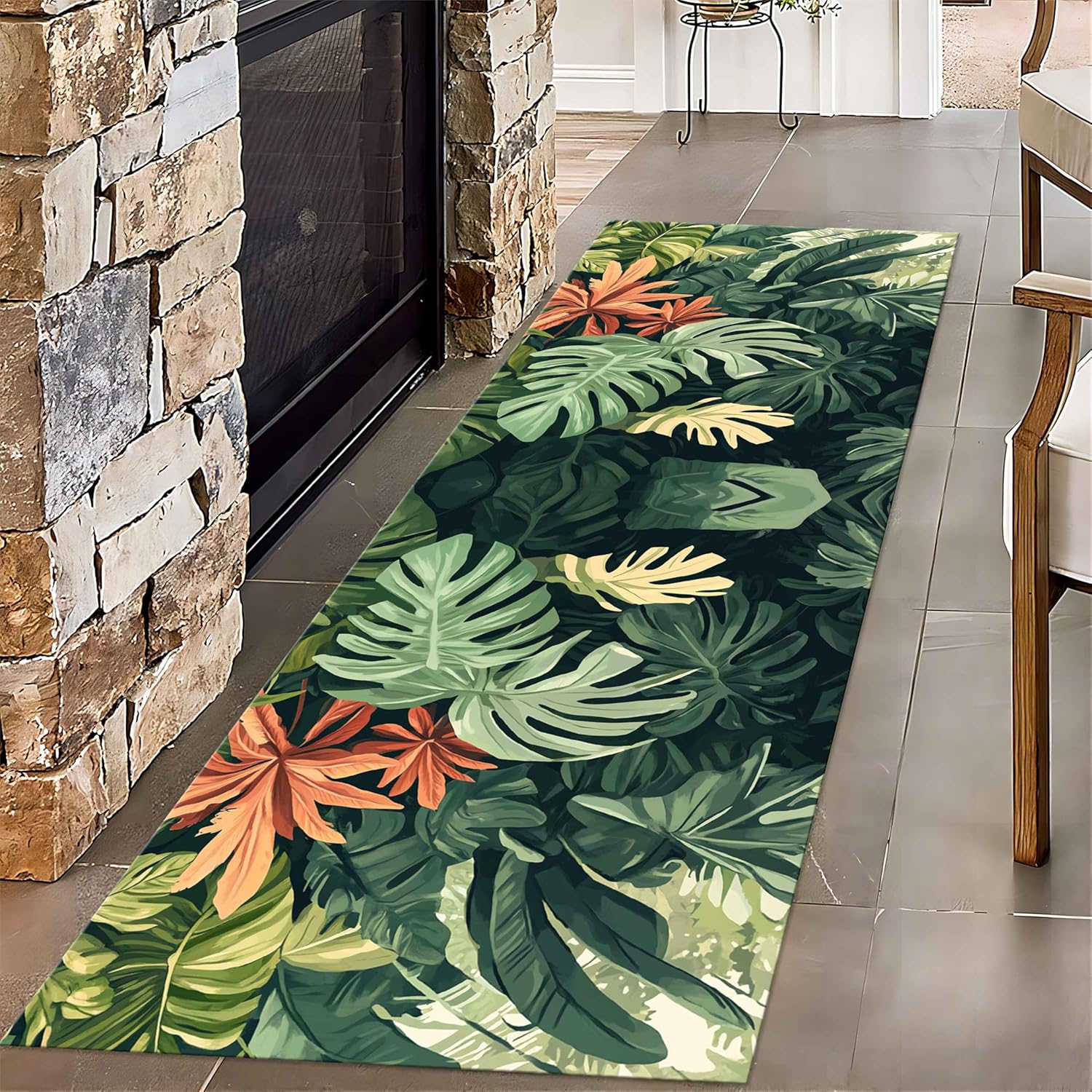 Amazon.com: Tropical Leaves Runner Rug, 3.3x10ft, Hawaiian Bohemian ...