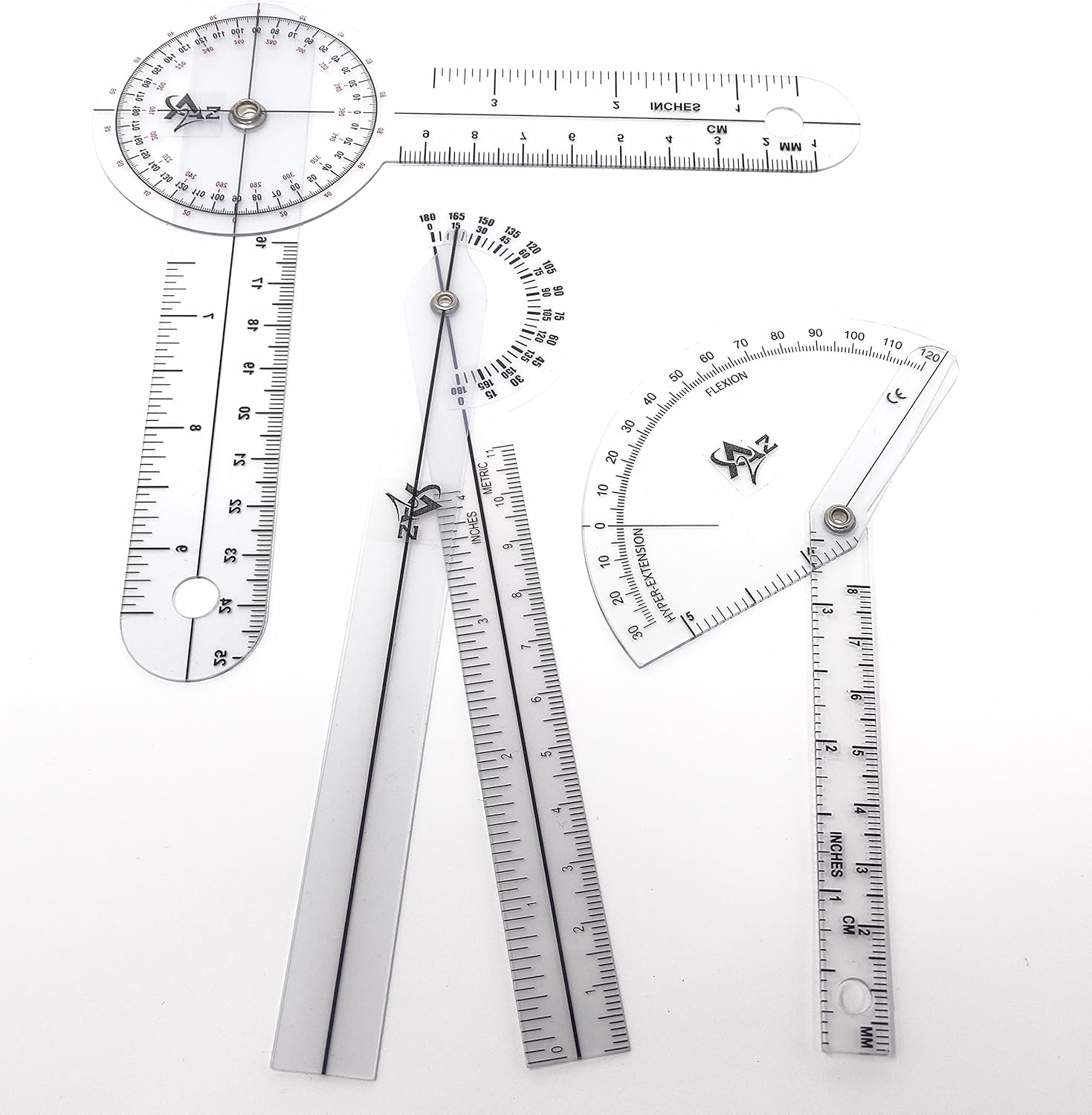 Amazon.com: Set of 3 Piece Spinal Finger Goniometer Protractor Ruler ...