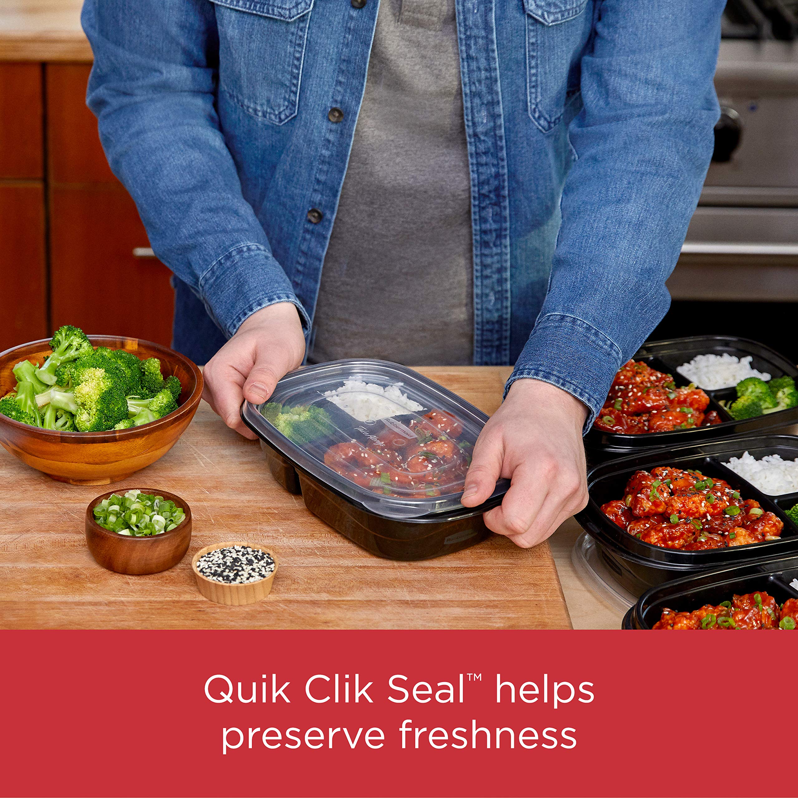 Black Rubbermaid Food Storage Containers