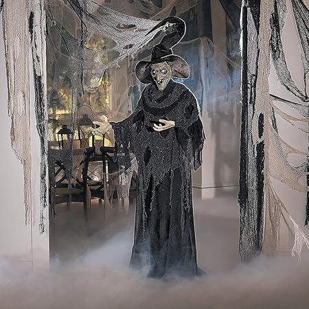 Amazon.com: Fun Express 6 Feet Tall Light-Up Standing Witch Halloween ...