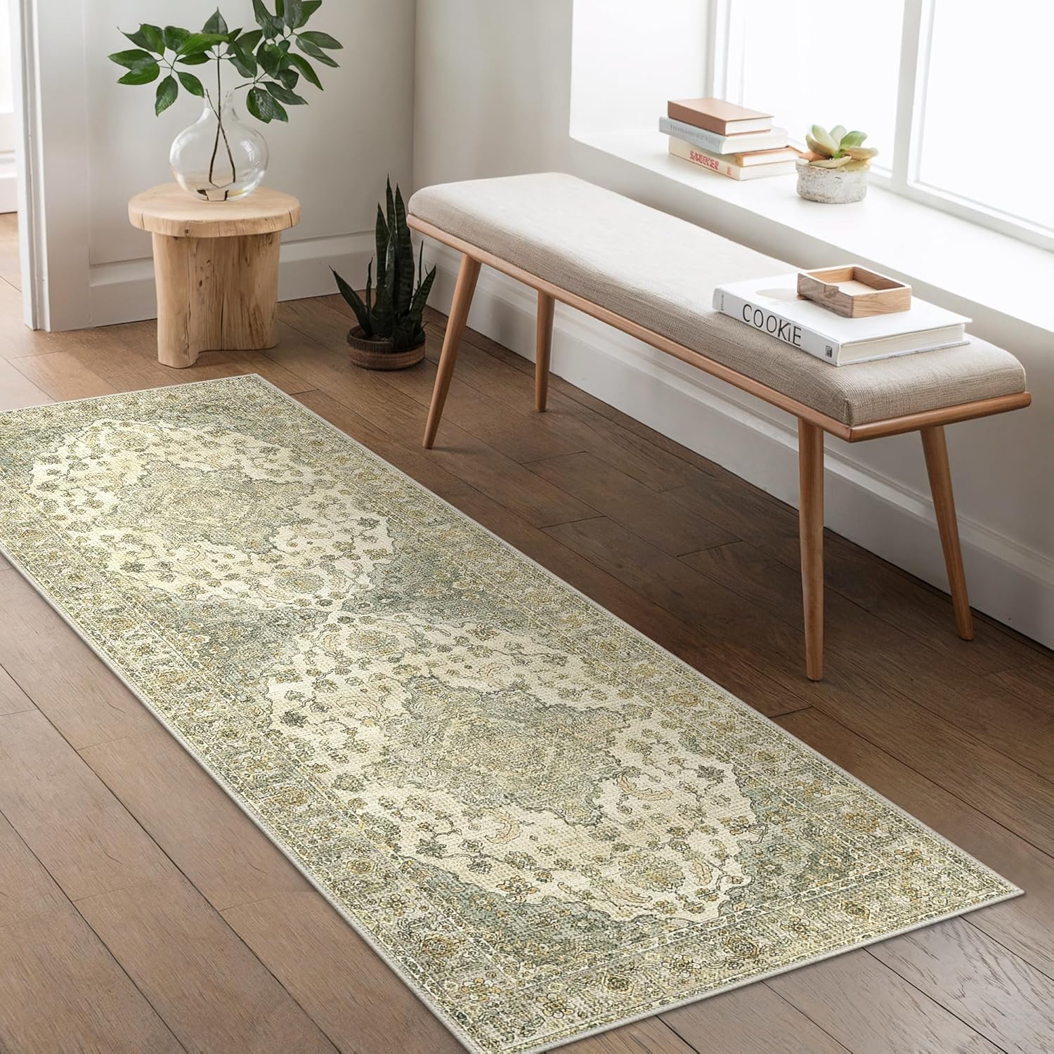 BEIMO Bedroom Area Rug 80x150cm, Washable Non Slip Low Pile Soft Indoor ...