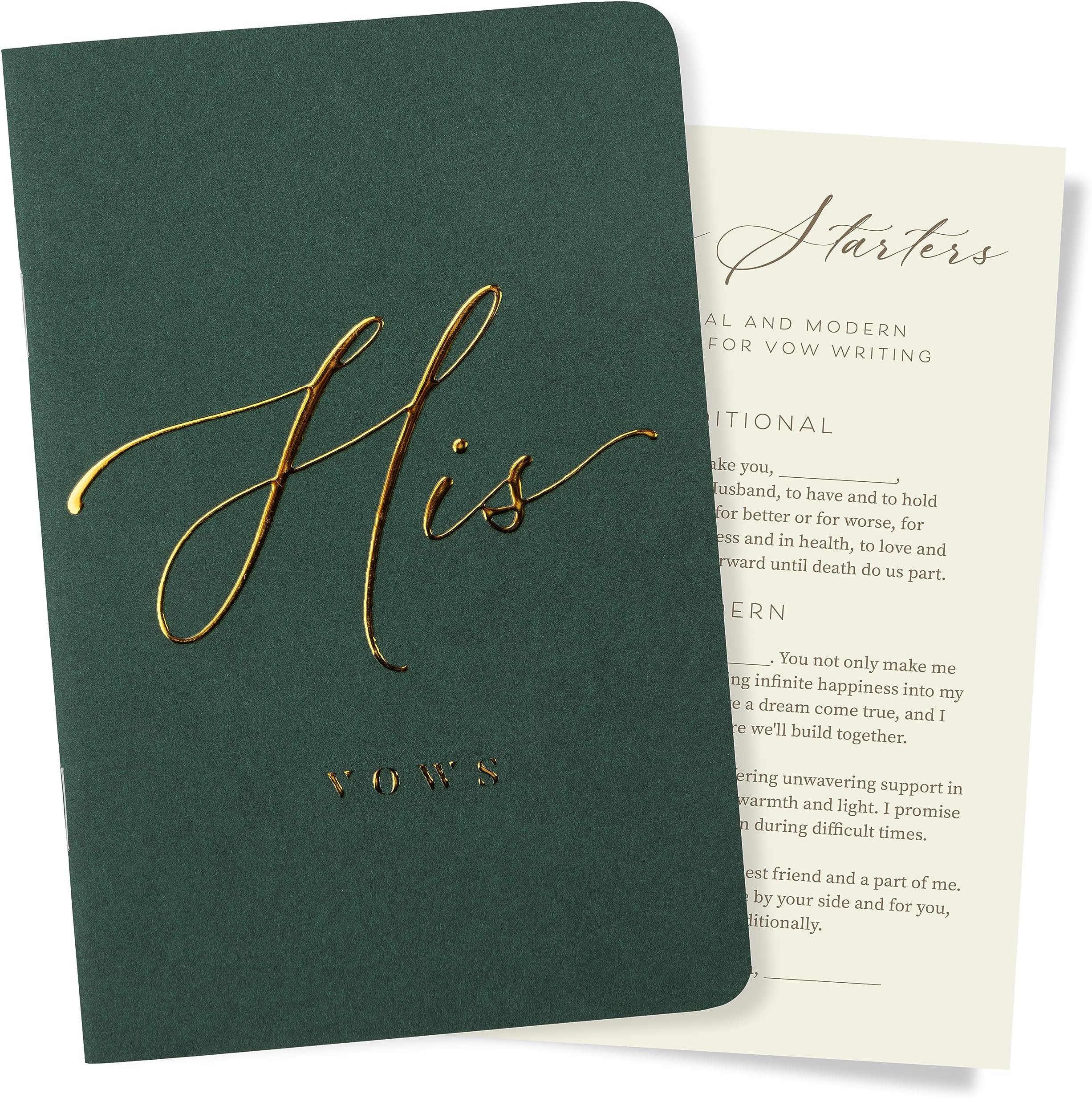 Amazon.com: Elegant Vow Books With Gold Foil Lettering For Your Wedding ...