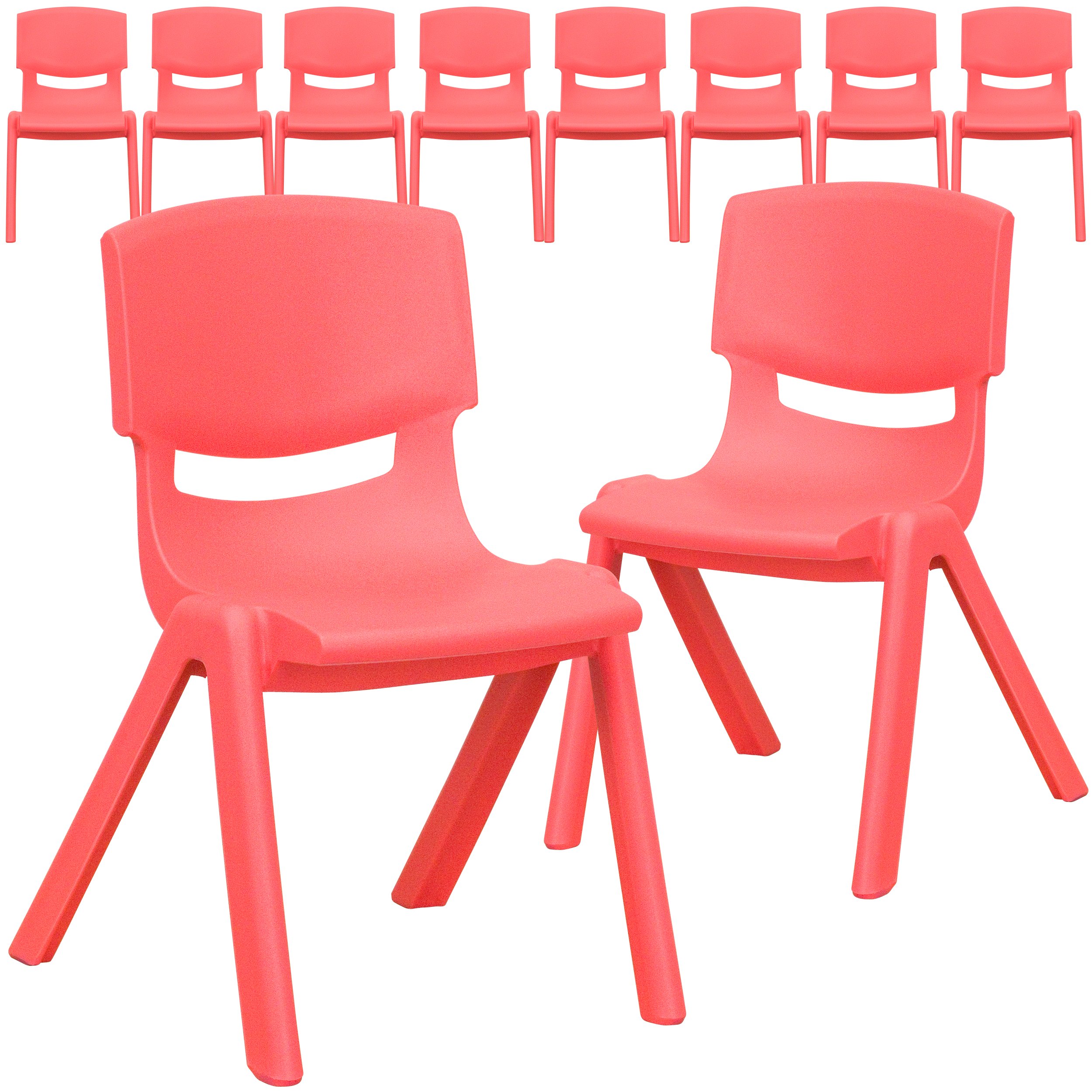 Amazon.com: EMMA + OLIVER 10 Pack Red Plastic Stackable School Chair ...