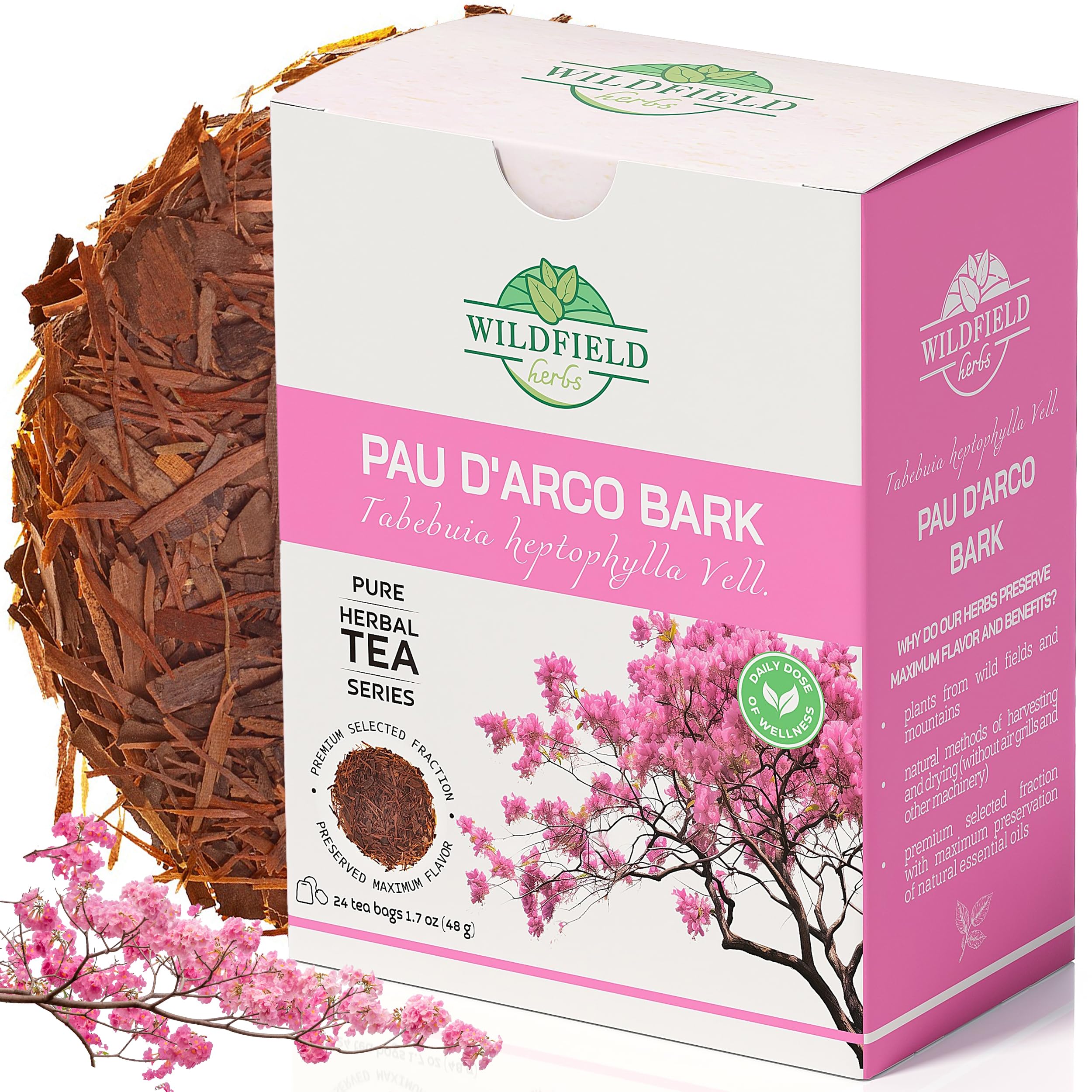 Amazon.com : 24 bags Pau D' Arco Tea Inner Bark (Tabebuia heptaphylla ...