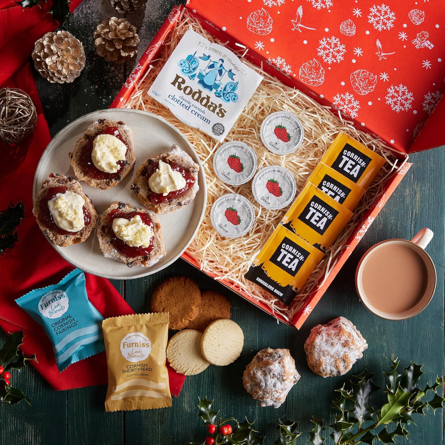 The Christmas Cream Tea Hamper - Christmas Tea Gift Set with Fresh ...