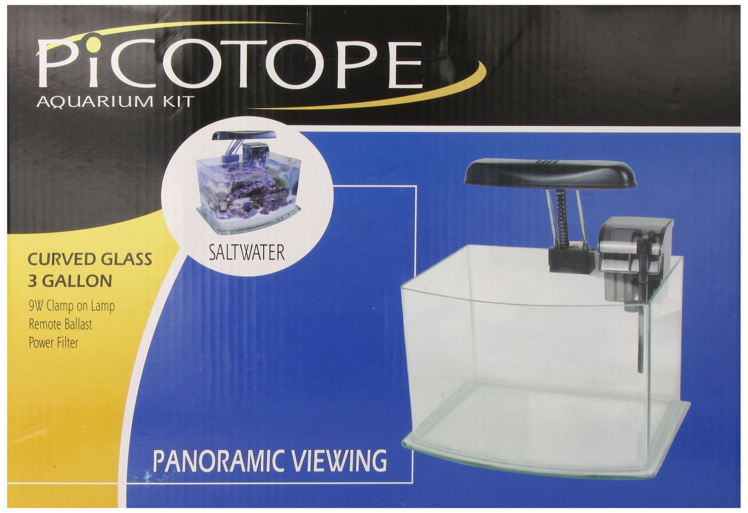 JBJ Picotope Curved Glass Nano Aquarium Kit 3 Gallon : Amazon.ca: Pet ...