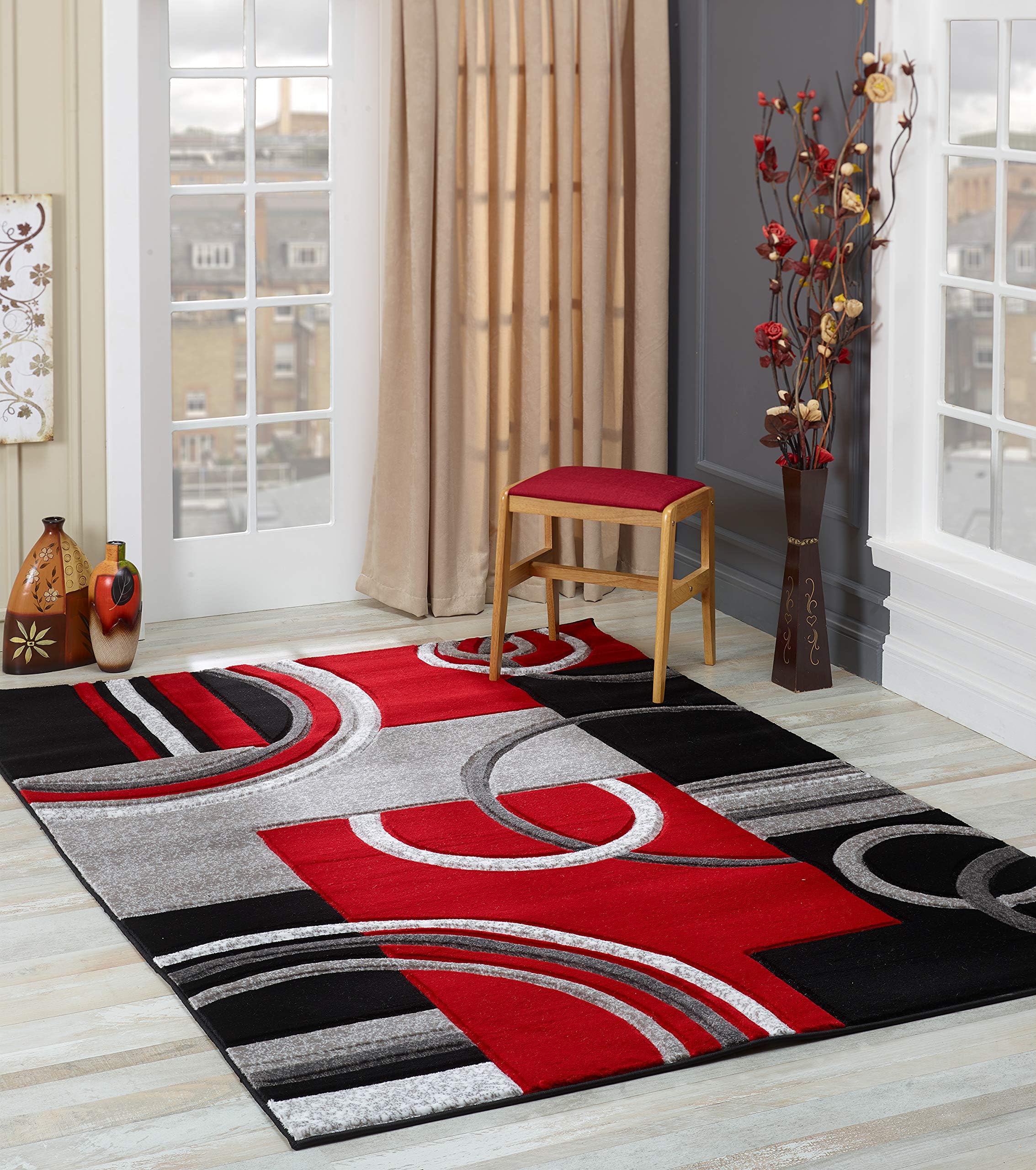 Amazon.com: Paco Home Designer Rug Modern with Contour Cut Chequered in ...