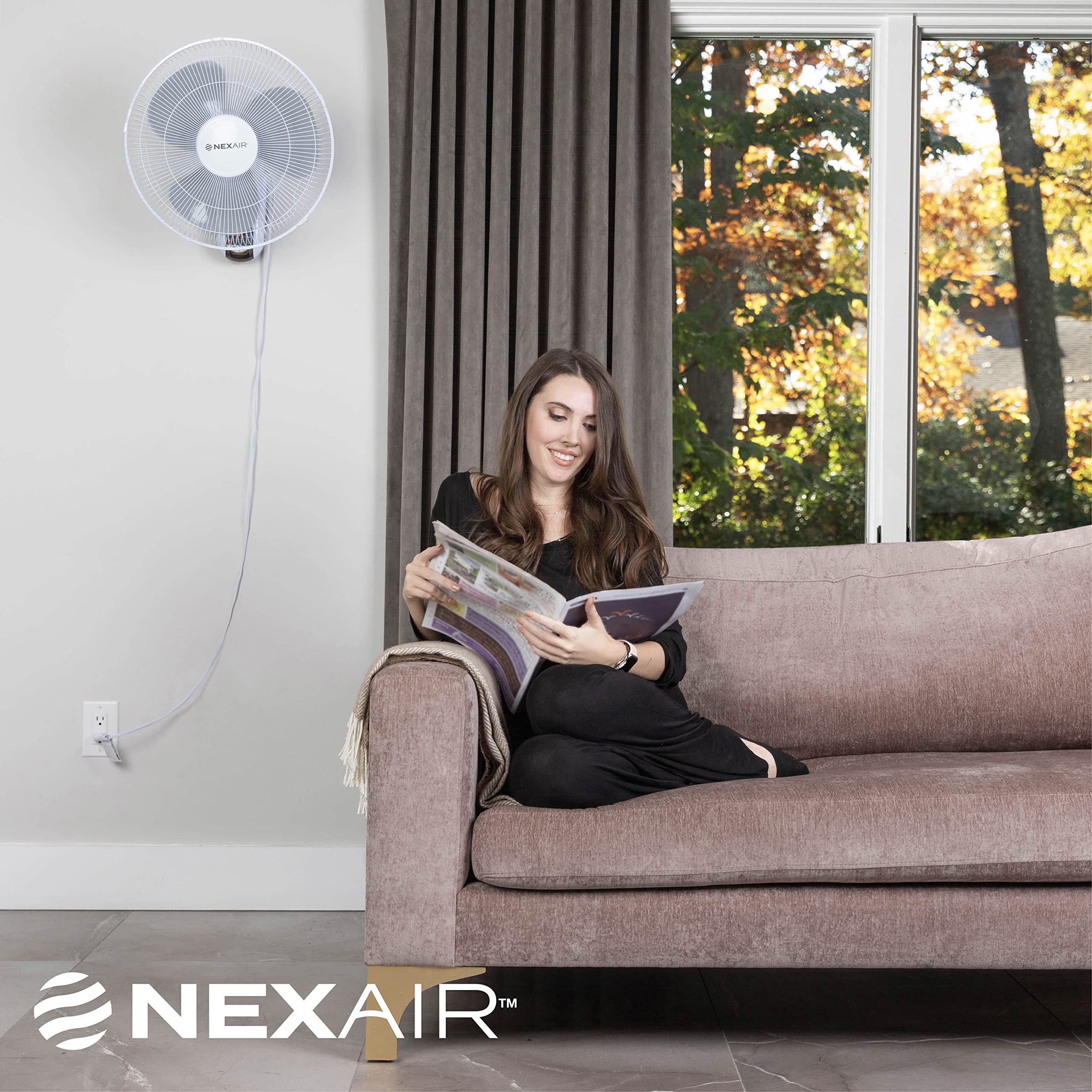 Snapklik.com : NEXAIR 16 Inch Oscillating Wall Mount Fan, Quiet ...