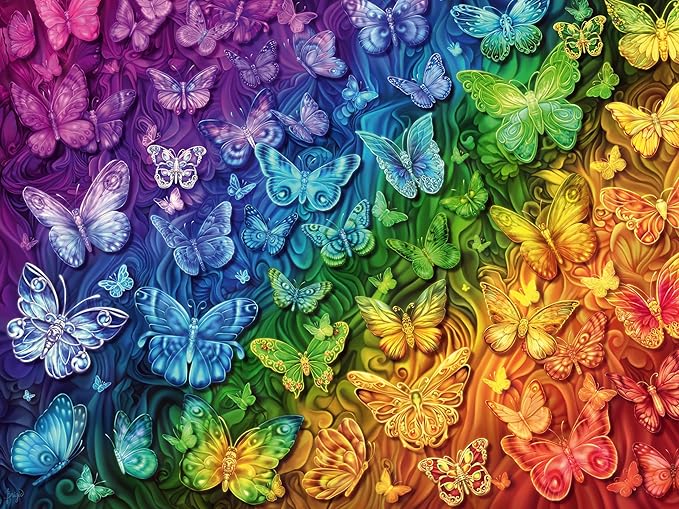 Amazon.com: Ceaco - Butterfly Magic - 300 Oversized Piece Jigsaw Puzzle ...