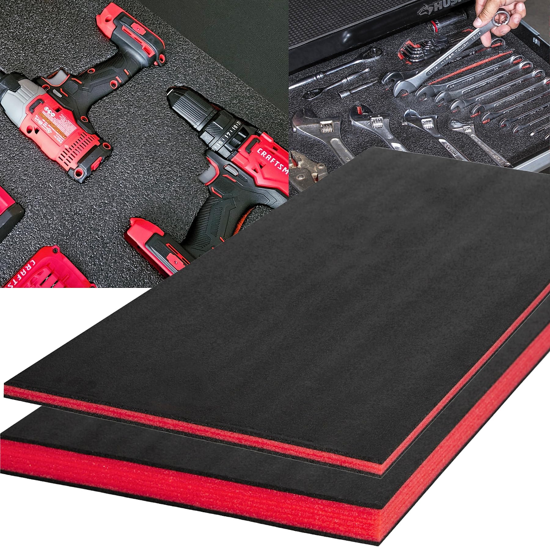 ONREVA Tool Box Foam 2Pack 48x24x2 inch, Foam Inserts for Cases ...