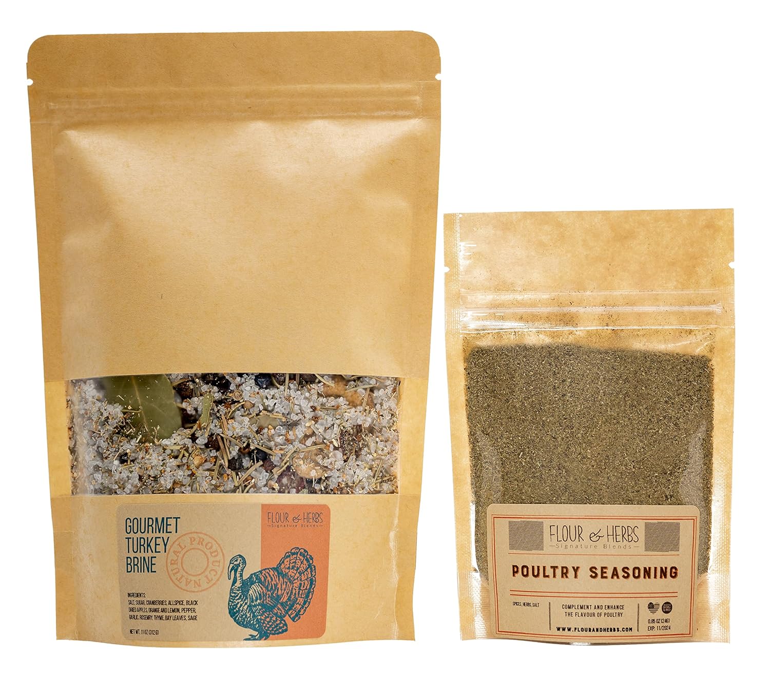 Amazon.com : Turkey Brine with Poultry Herb Rub Kit and Brining Bag ...