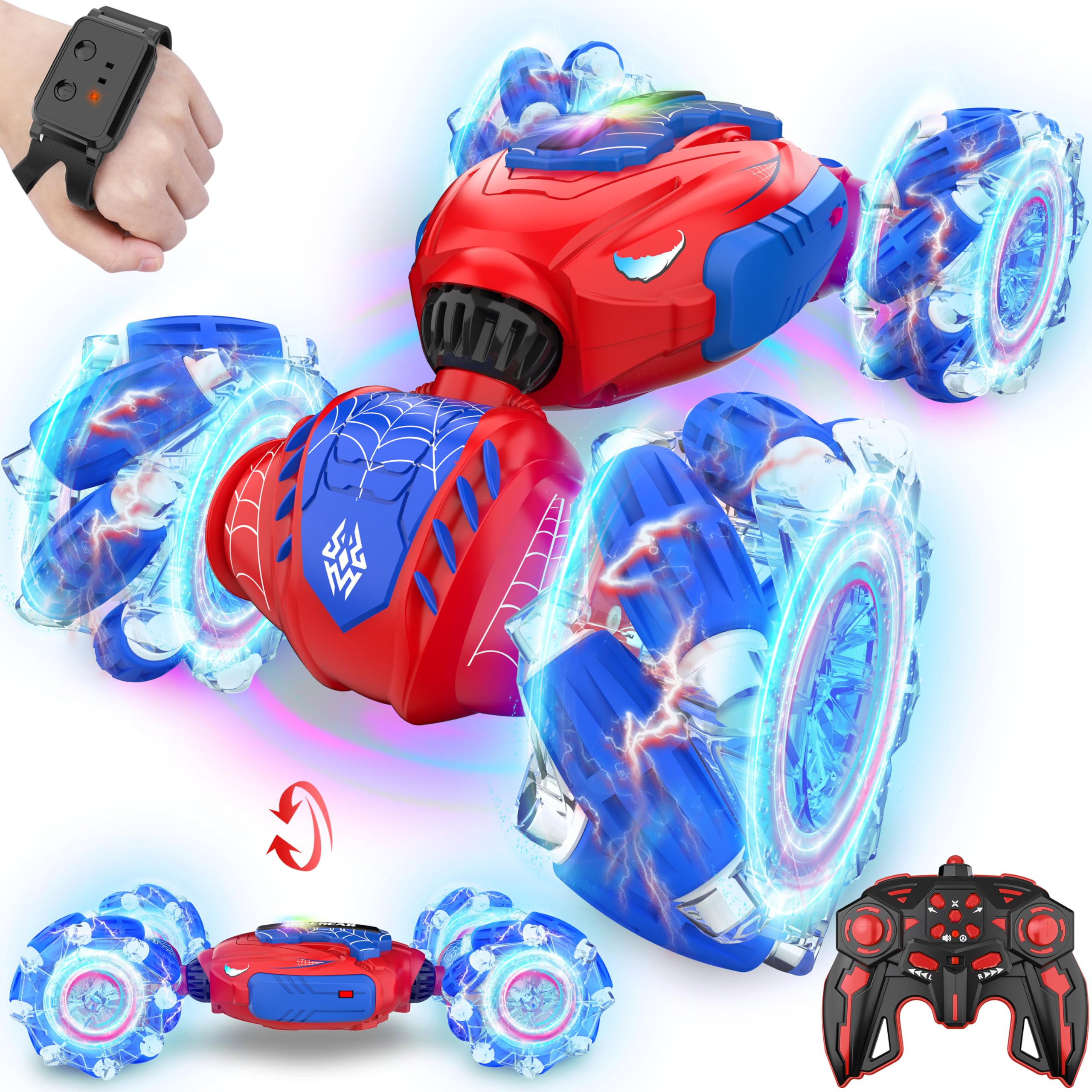 Amazon.com: Remote Control Car, Gesture Sensing RC Stunt Car, 4 WD ...