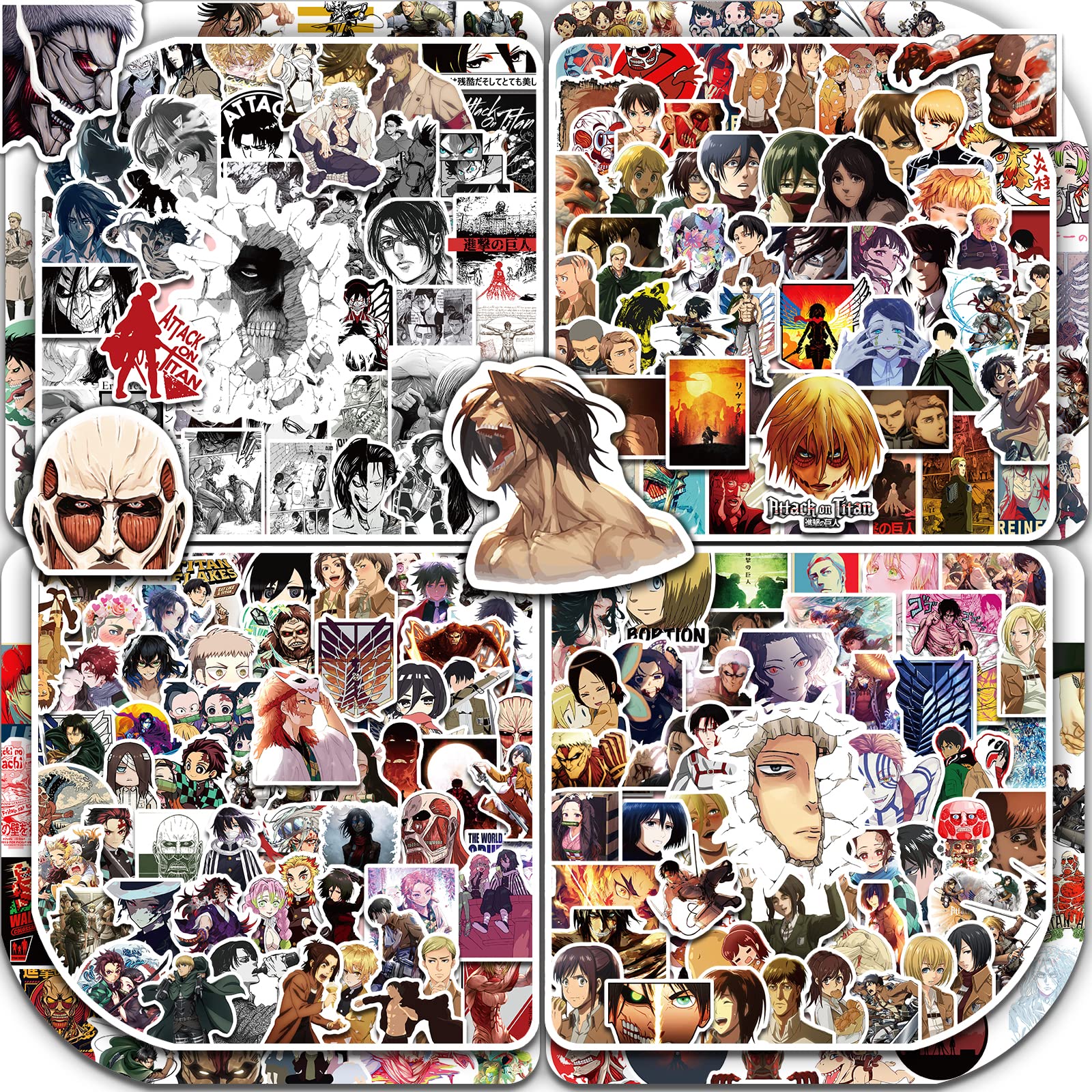 250 Pcs Attack On Titan Stickers Aot Stickers Demon Slayer | Desertcart ...