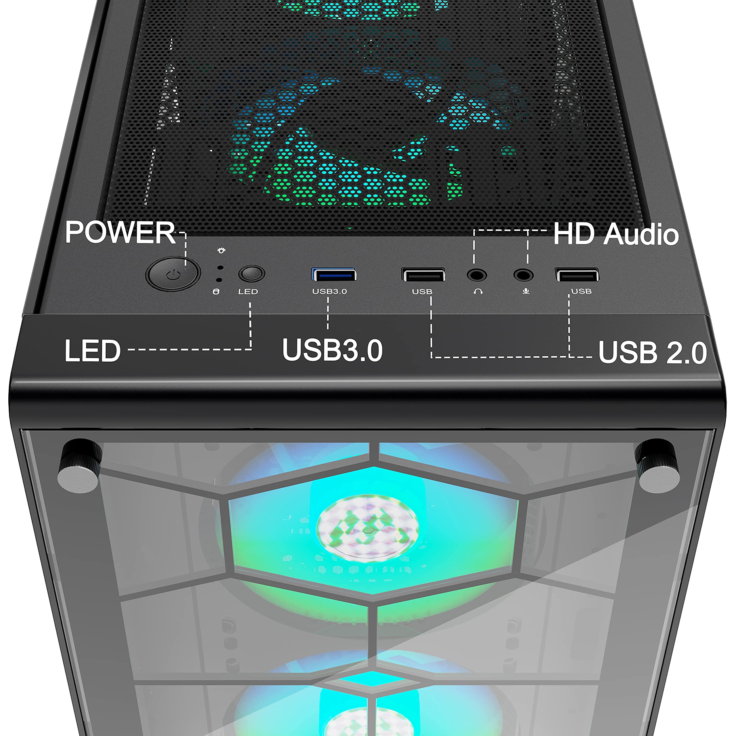 Snapklik.com : MUSETEX 6pcs ARGB Fans Pre-Installed, USB 3.0 Tempered ...