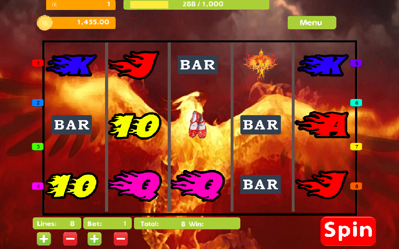 Fire Phoenix Red Flaming Charmer Lucky Casino Slot Machine Poker ...