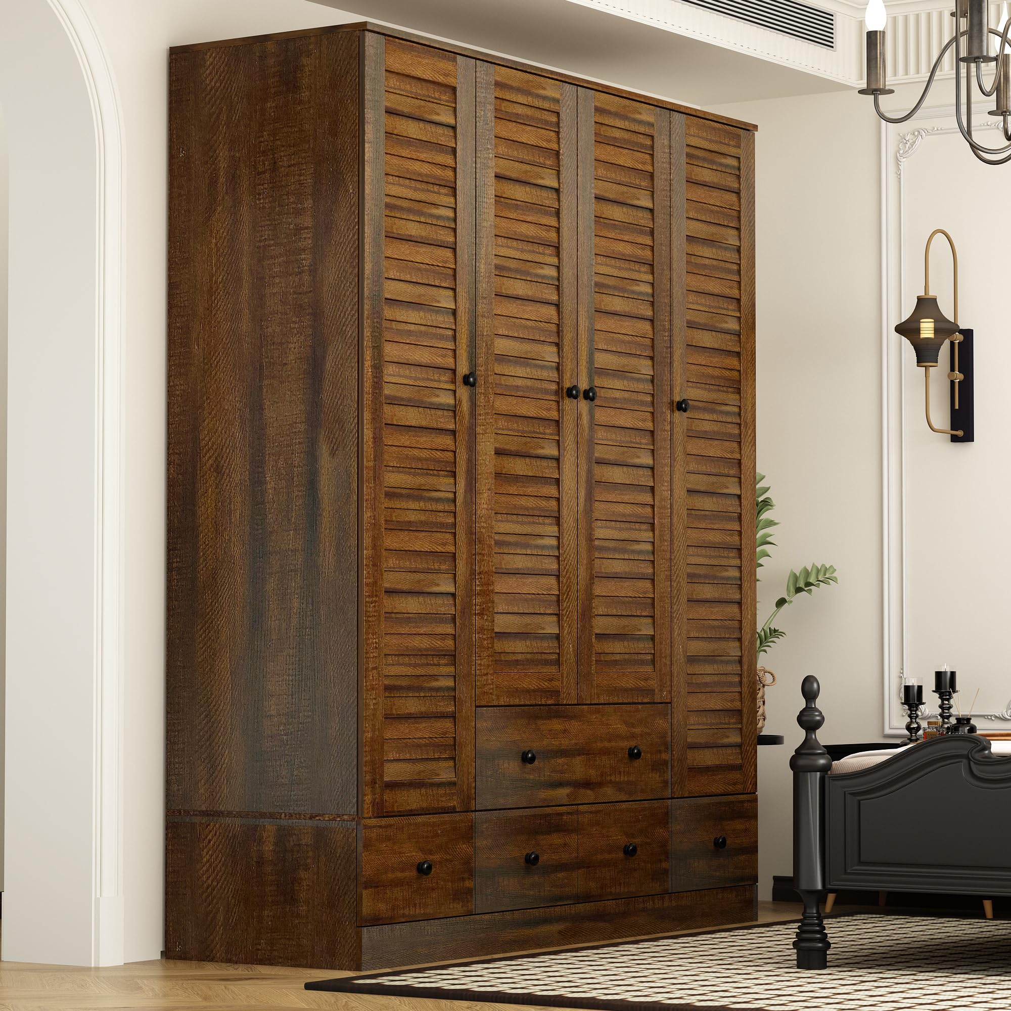 Amazon.com: ECACAD Large Wardrobe Armoire with Multi-Tier Shelves, 5 ...