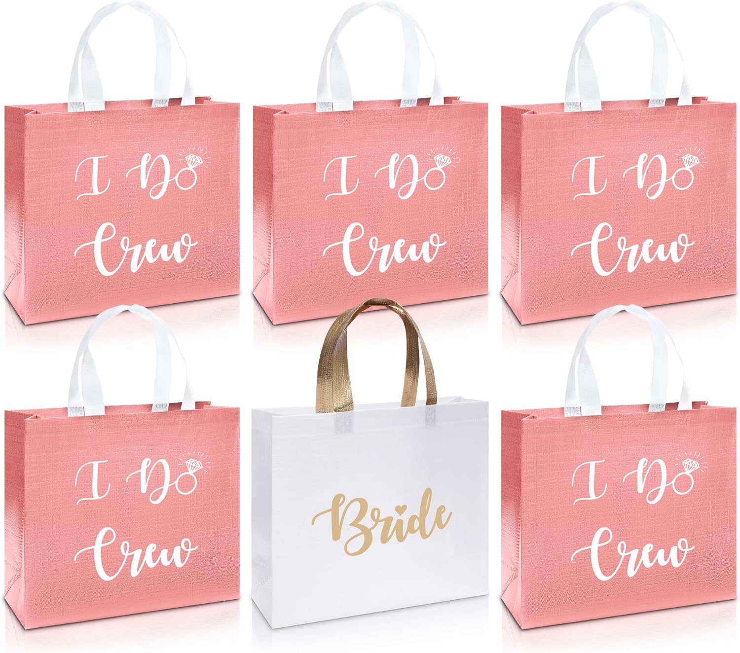 Amazon.com: 6 Pieces Bridesmaid Gift Bags Crew Gift Bags Bachelorette ...
