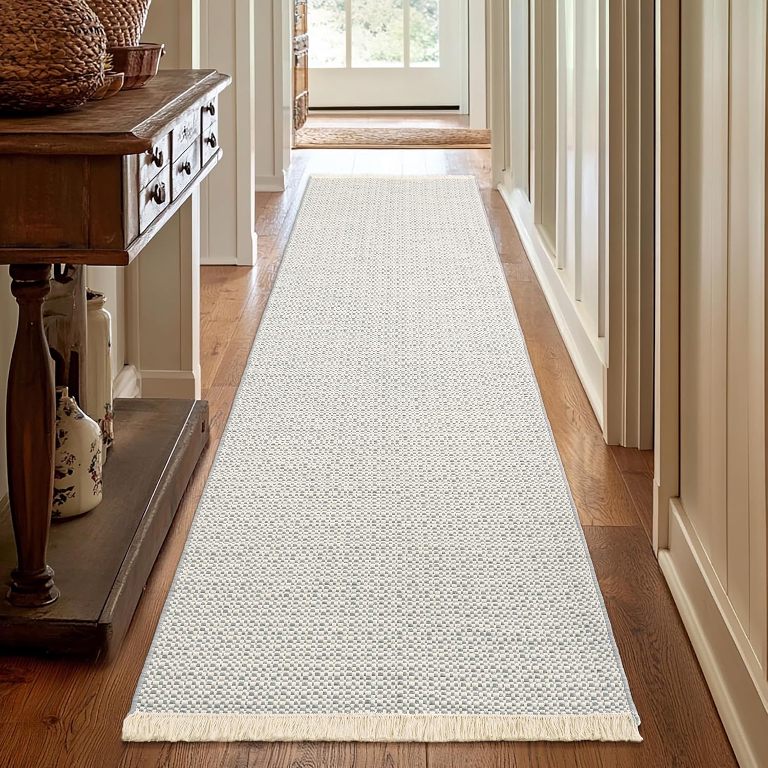 Amazon.com: Tritard Checkered Entryway Runner Rug 2x10 Extra Long Woven ...