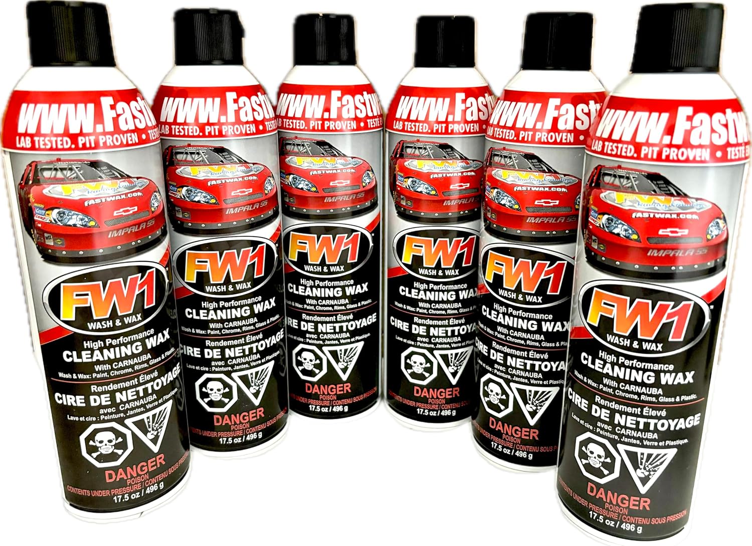 6-Pack FW1 Waterless Car Wash & Wax with Carnauba for Multiple Surfaces ...