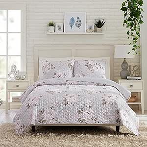 Amazon.com: Jessica Simpson Leopard Floral 3-Piece Microfiber Quilt Set ...