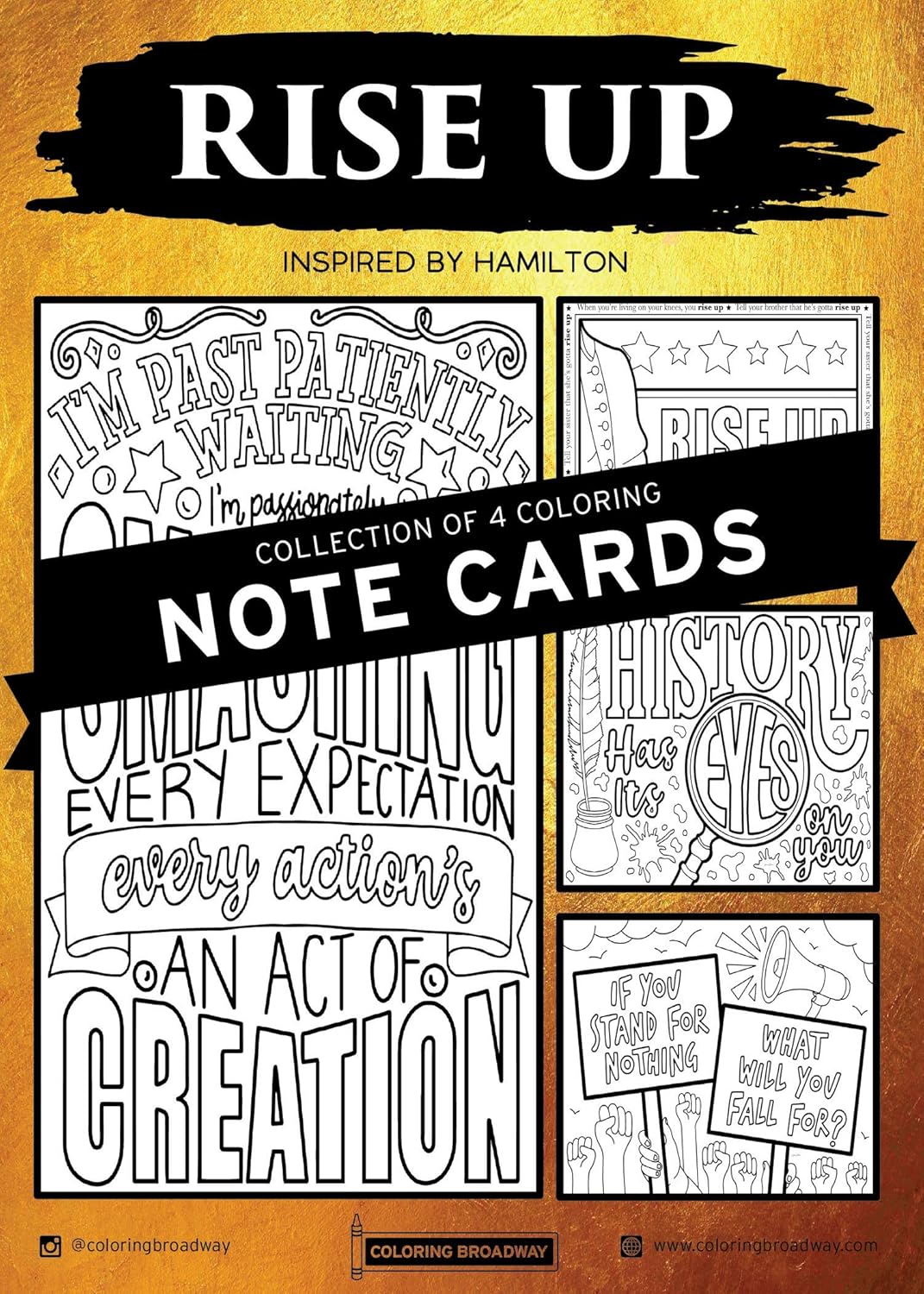 Amazon.com : Coloring Broadway - Hamilton Inspired Coloring Notecards ...