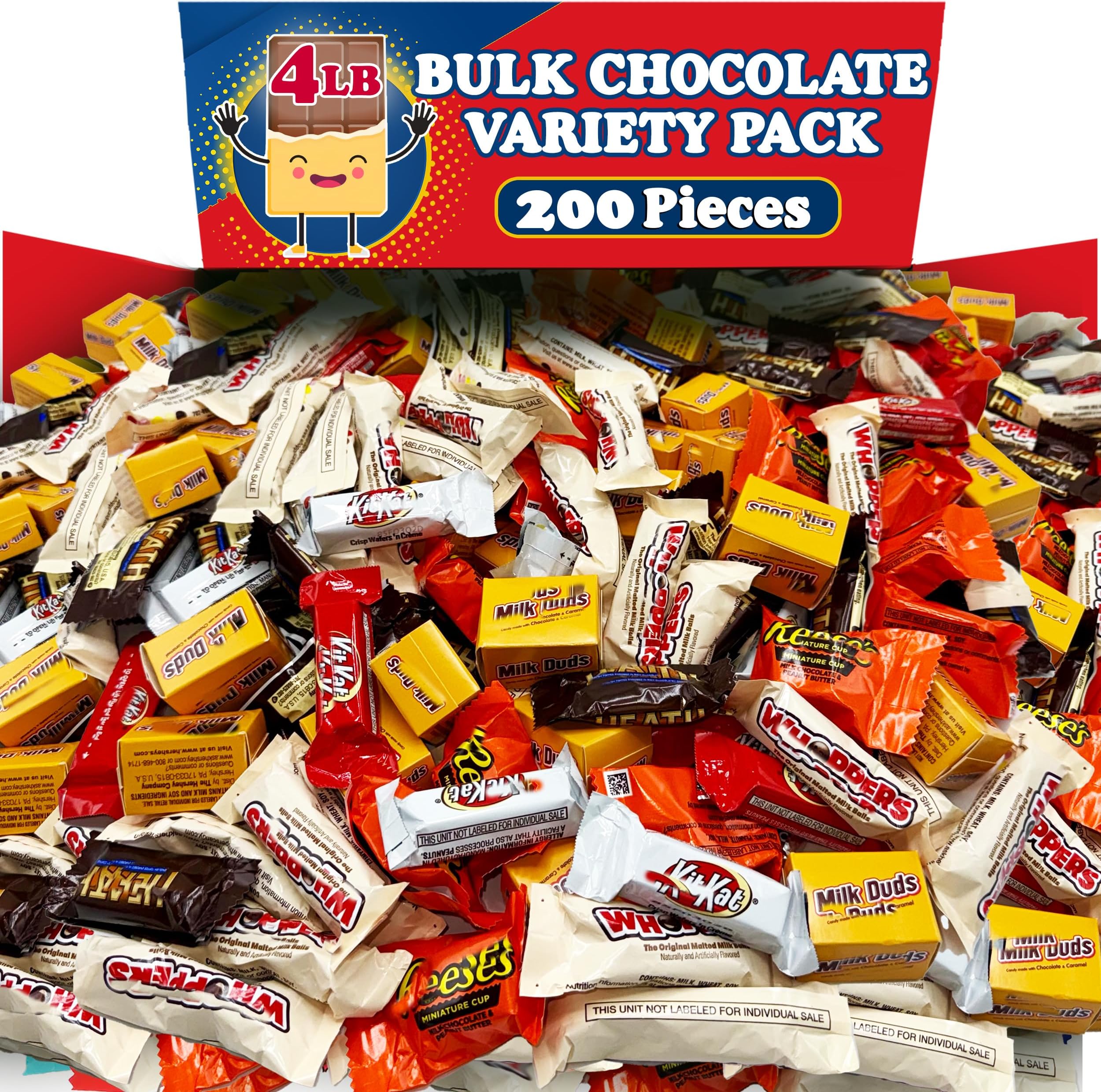 Amazon.com: Bulk Chocolate Candy Bar Mix, 4 Lbs, Individually Wrapped ...