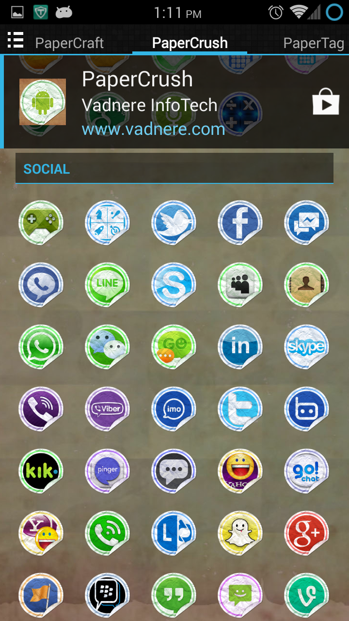 Paper Crush Theme - 1200 Icon Pack - App on Amazon Appstore