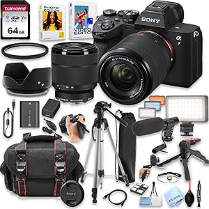 Amazon.com : Sony A7 IV Mirrorless Camera with 28-70mm Lens + 64GB Memory, Filters,Case, Tripod ...