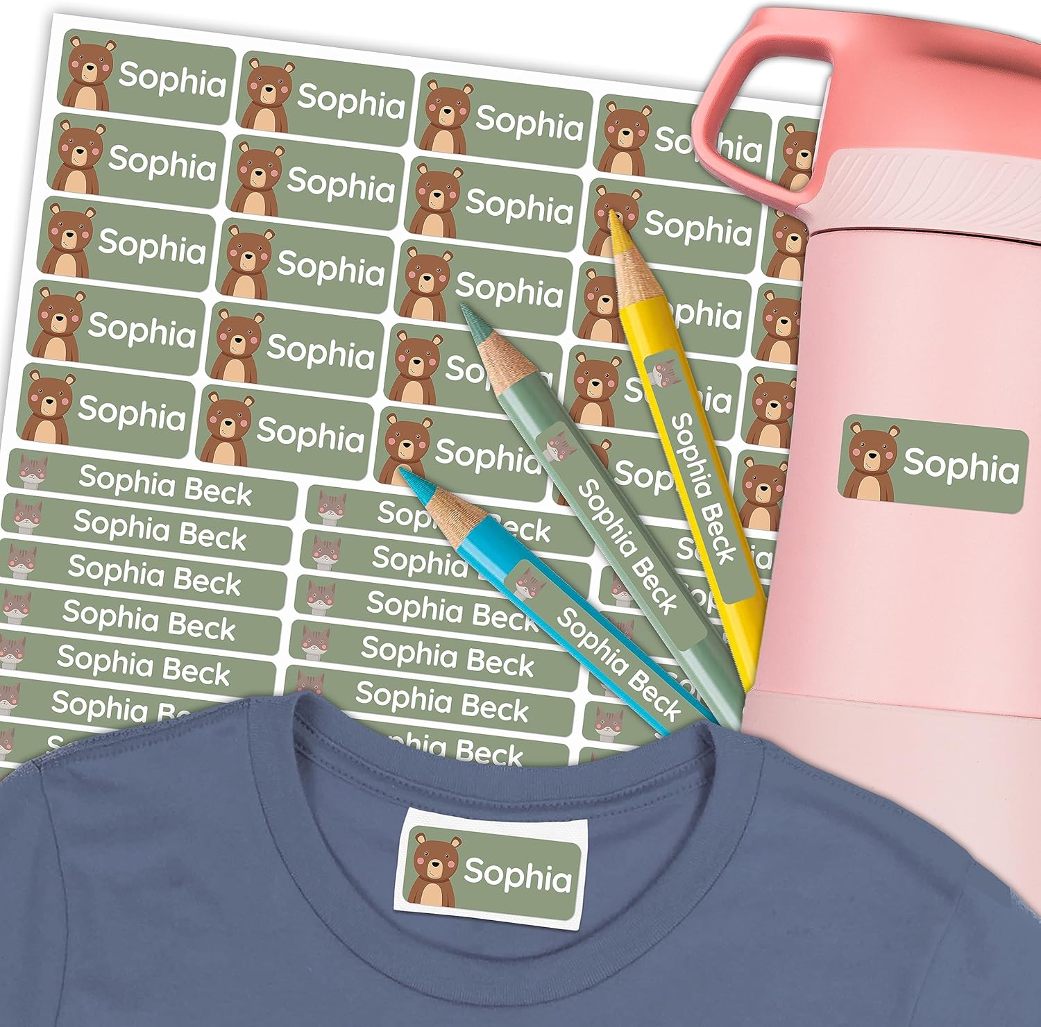 Amazon.com : melu kids® Name Labels Set for Kids Clothes & Items (70 ...