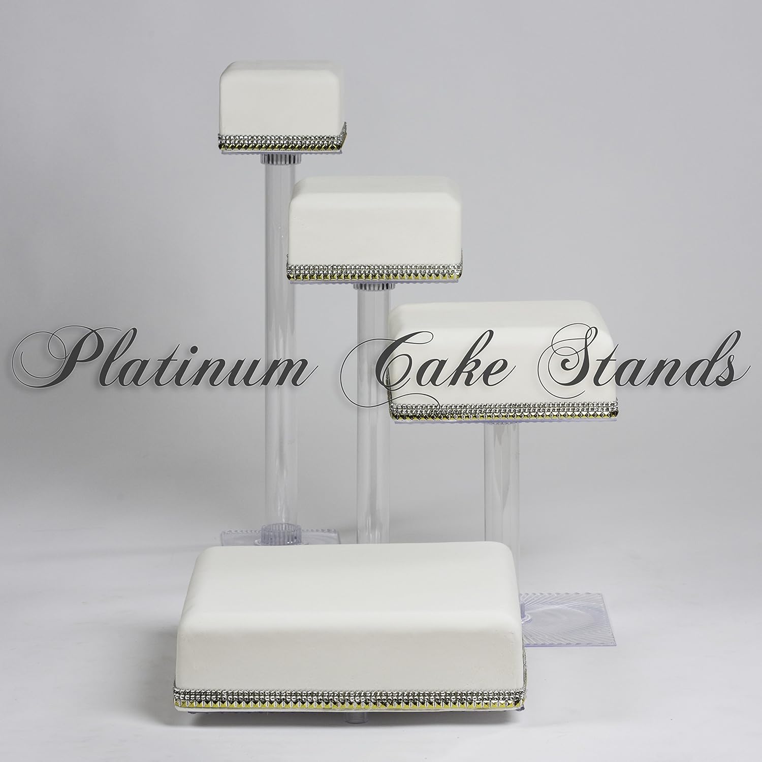 Amazon.com | 4 Tier Cascade Wedding Cake and Cupcake Stand Square ...