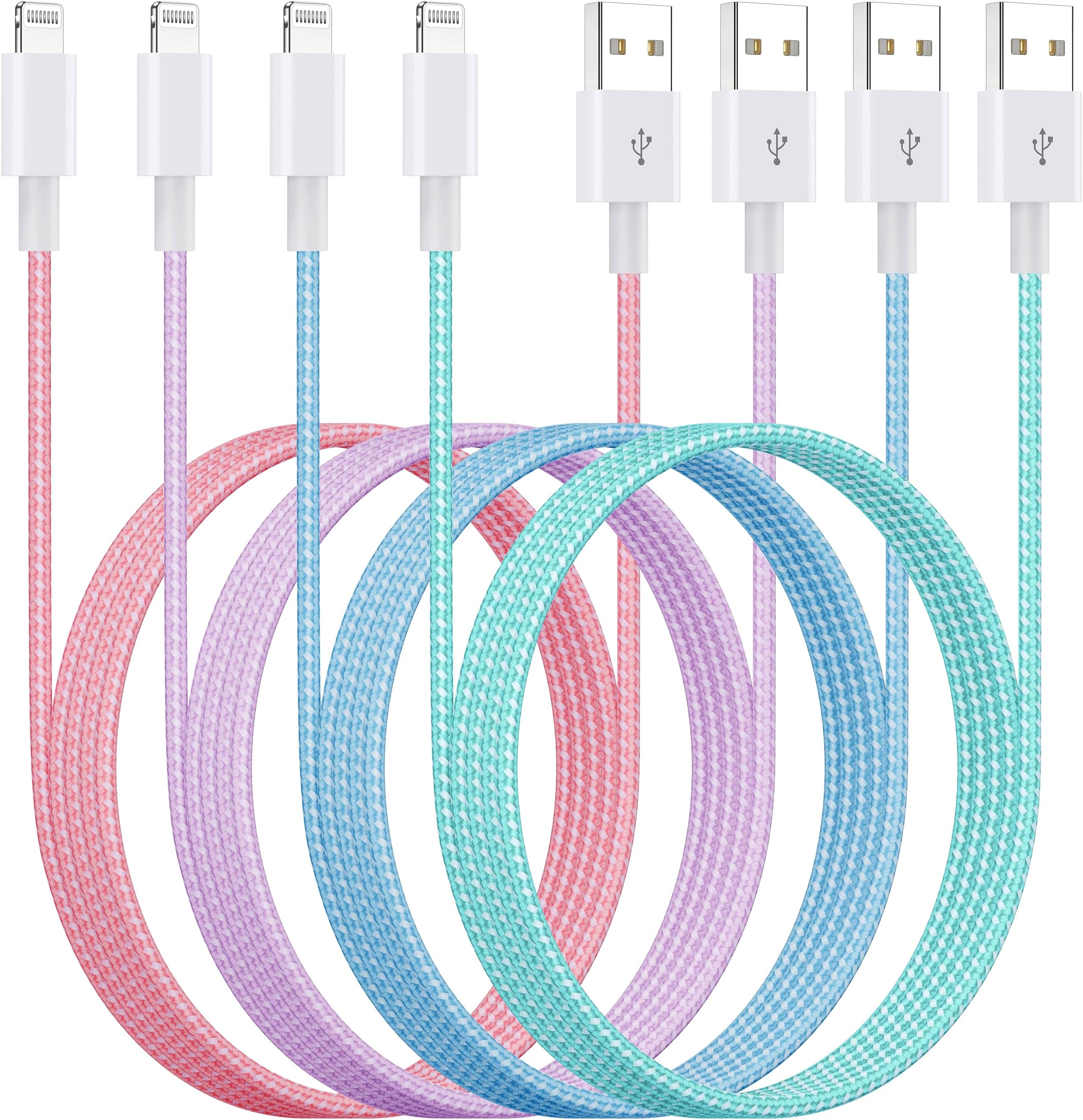 Amazon.com: KINPS Apple MFi Certified 10FT/3M Lightning to USB Cable ...