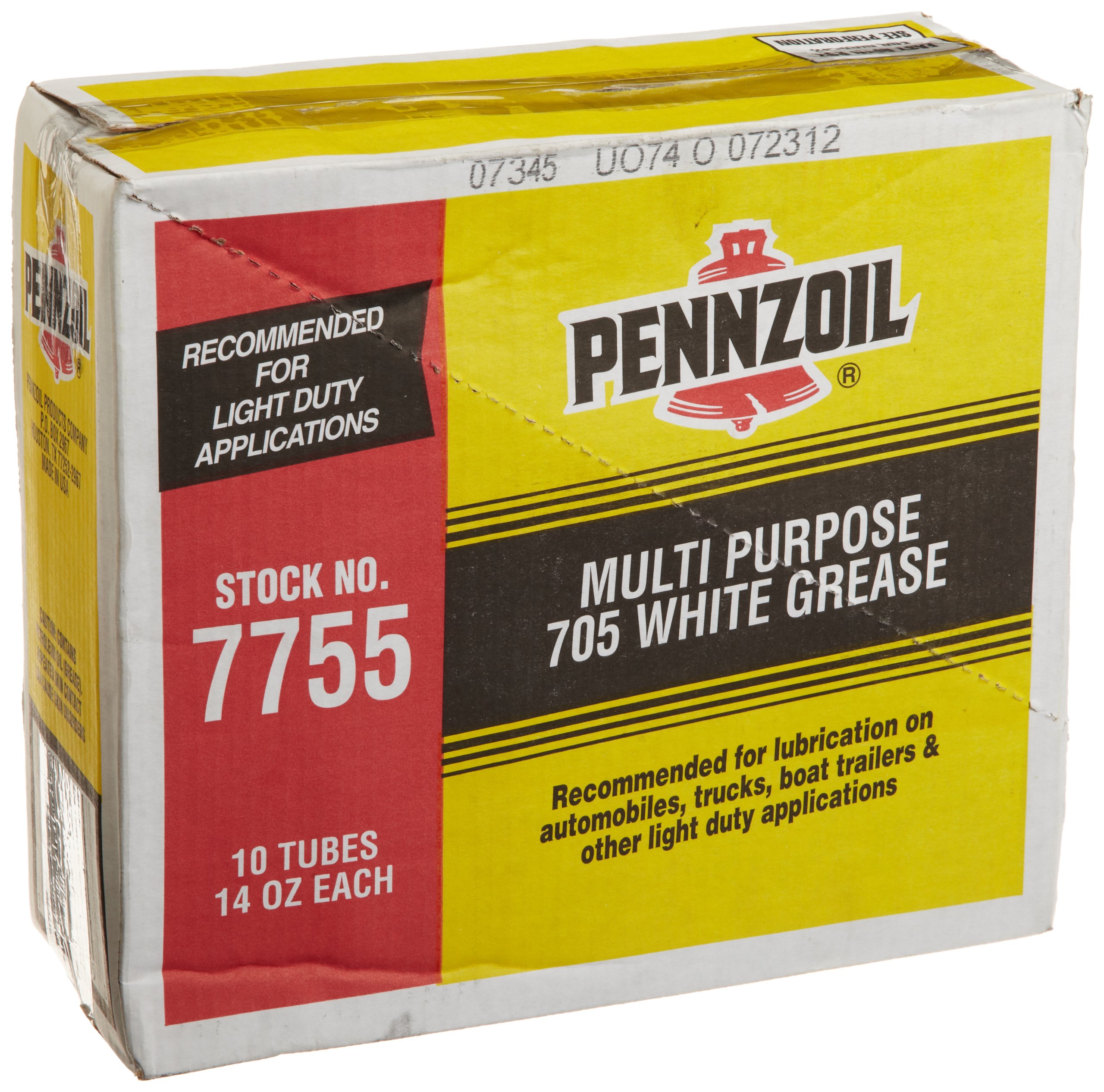 Amazon.com: Pennzoil (7755-10PK) Multi-Purpose 705 White Grease Tube ...
