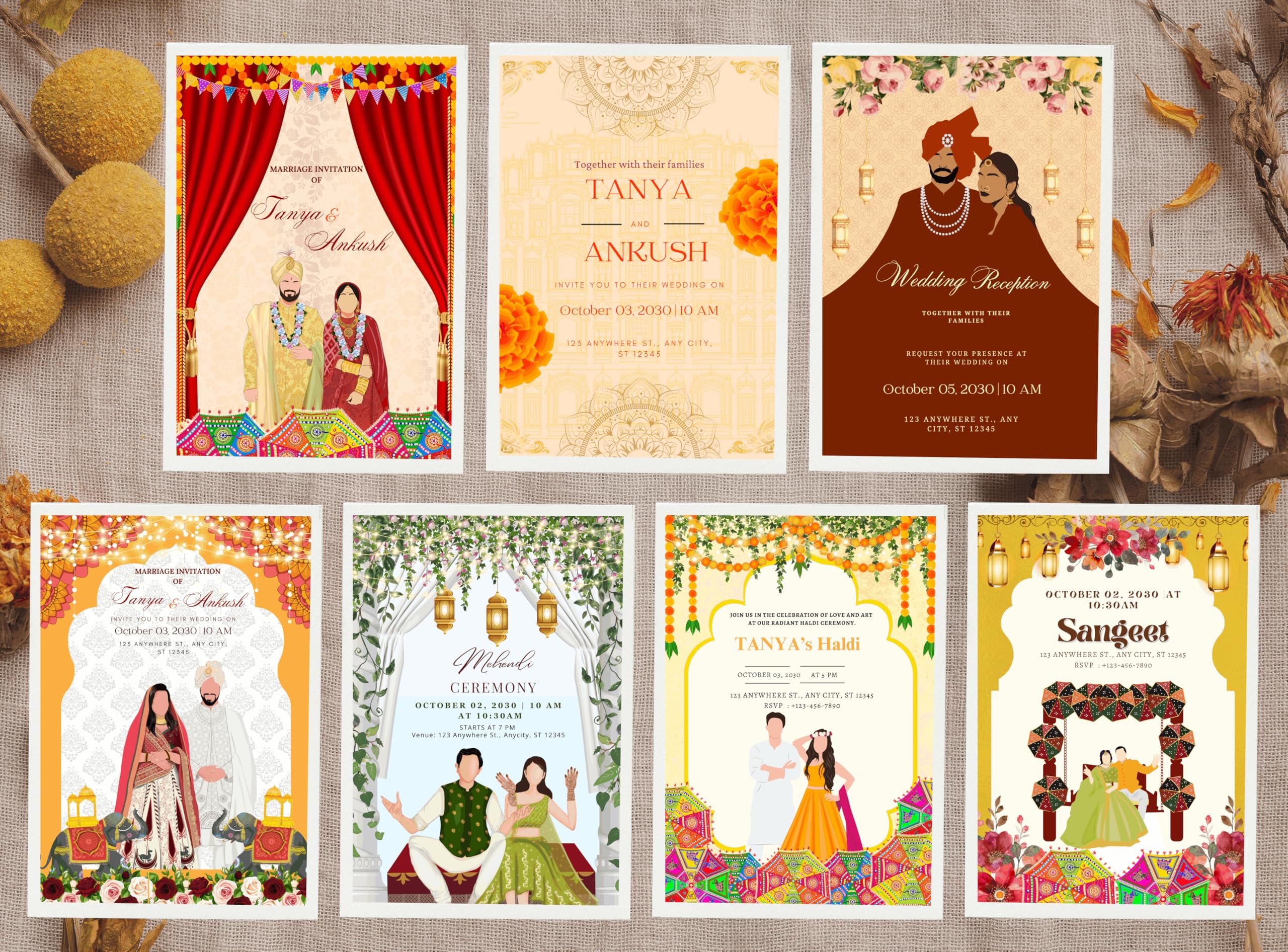 Modern indian wedding invitations 60 photos - Vianawedding.com