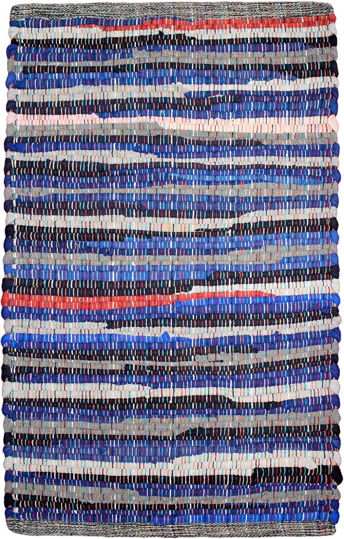 Amazon.com: COTTON CRAFT Cotton Chindi Rag Rug - Boho Farmhouse Rustic ...