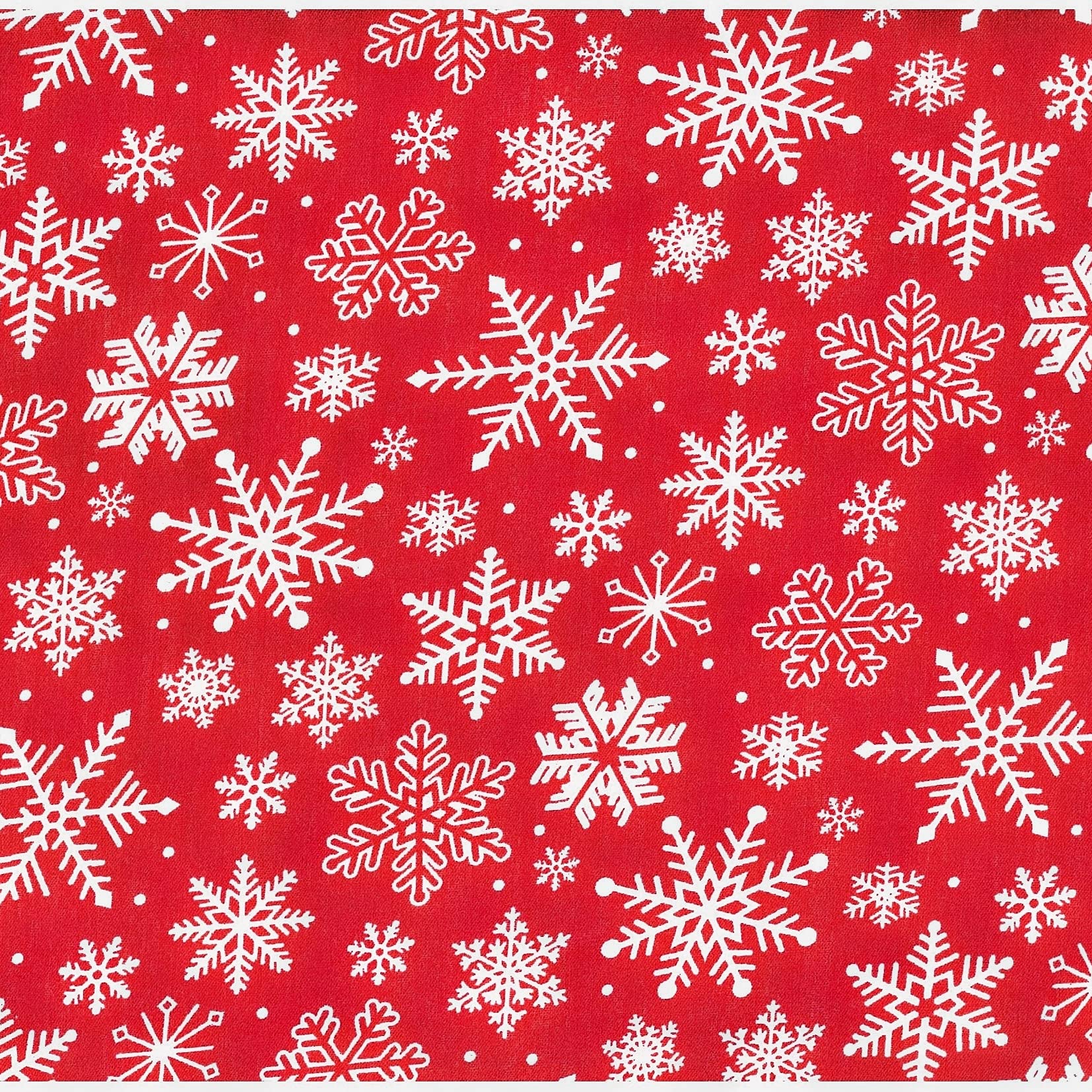 Christmas Snowflakes Poly-Cotton Fabric by The Metre for Sewing ...