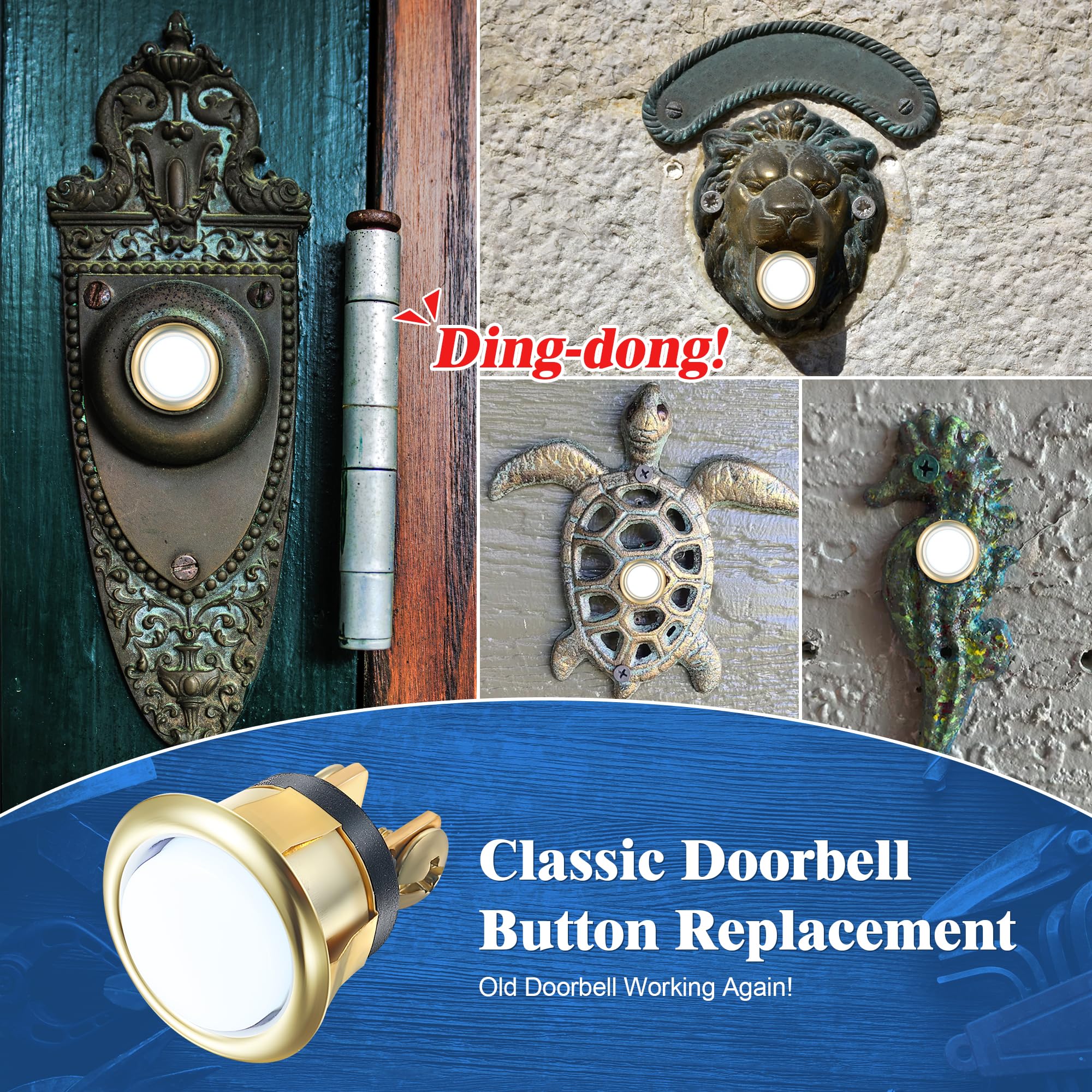 Snapklik.com : Dreyoo 2 Pack Lighted Doorbell Button Replacement, Easy ...