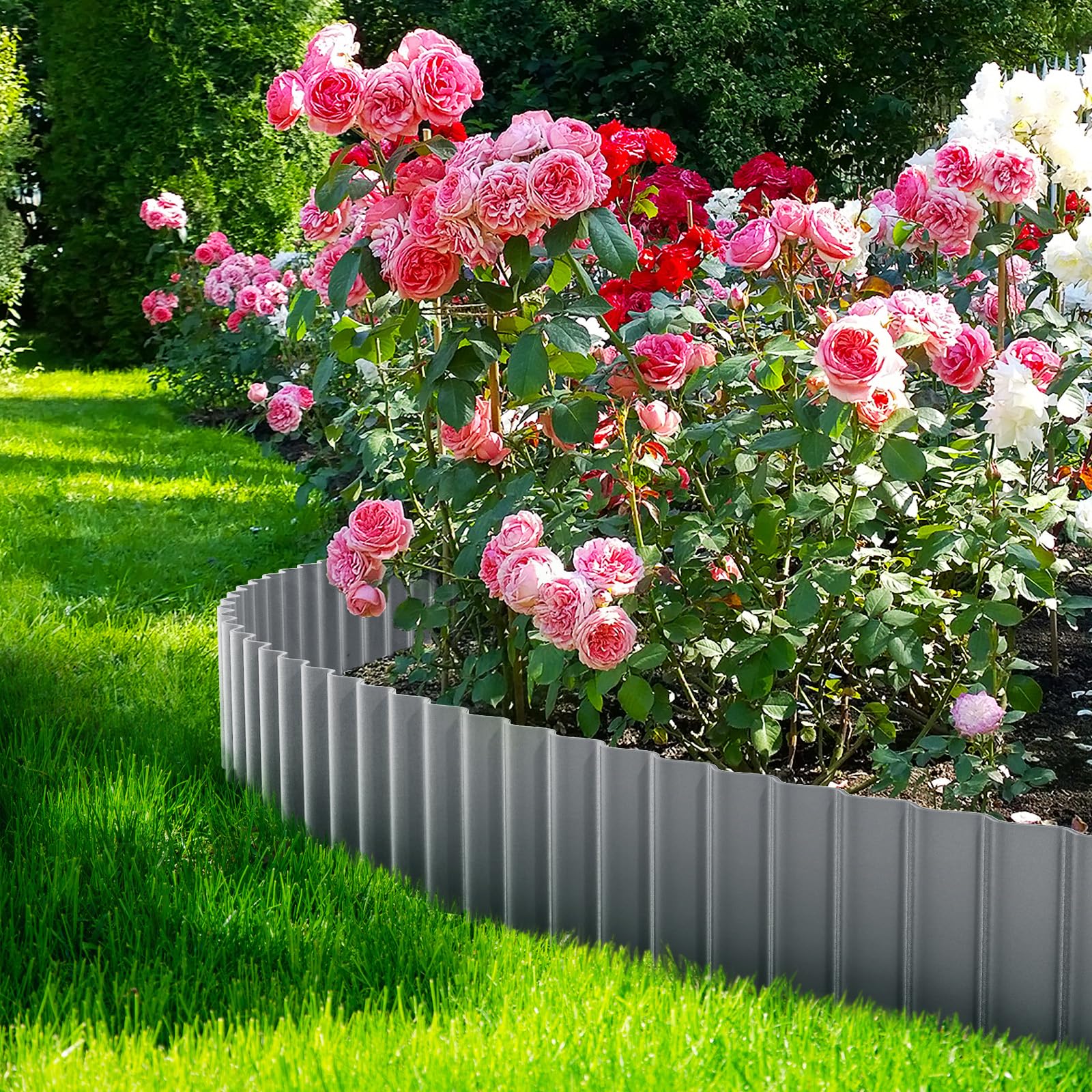 Snapklik.com : LAVEVE Corrugated Metal Garden Edging 6" X 40Ft ...
