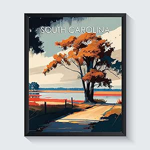 Amazon.com: South Carolina Autumn Art Print, South Carolina Poster Wall ...