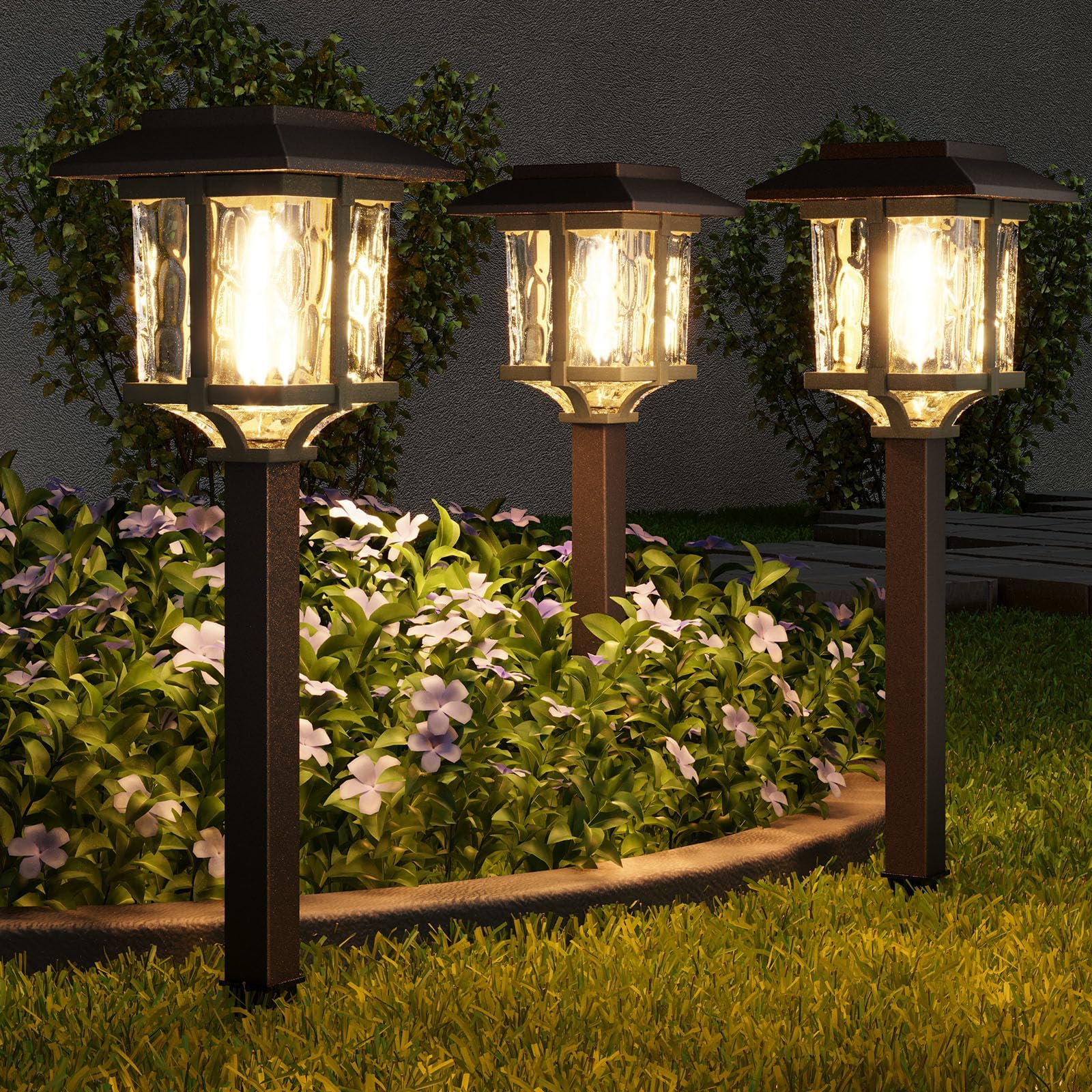 Naturally BIG Solar 8 pc Solar LED Vintage Style Pathway Lights w ...