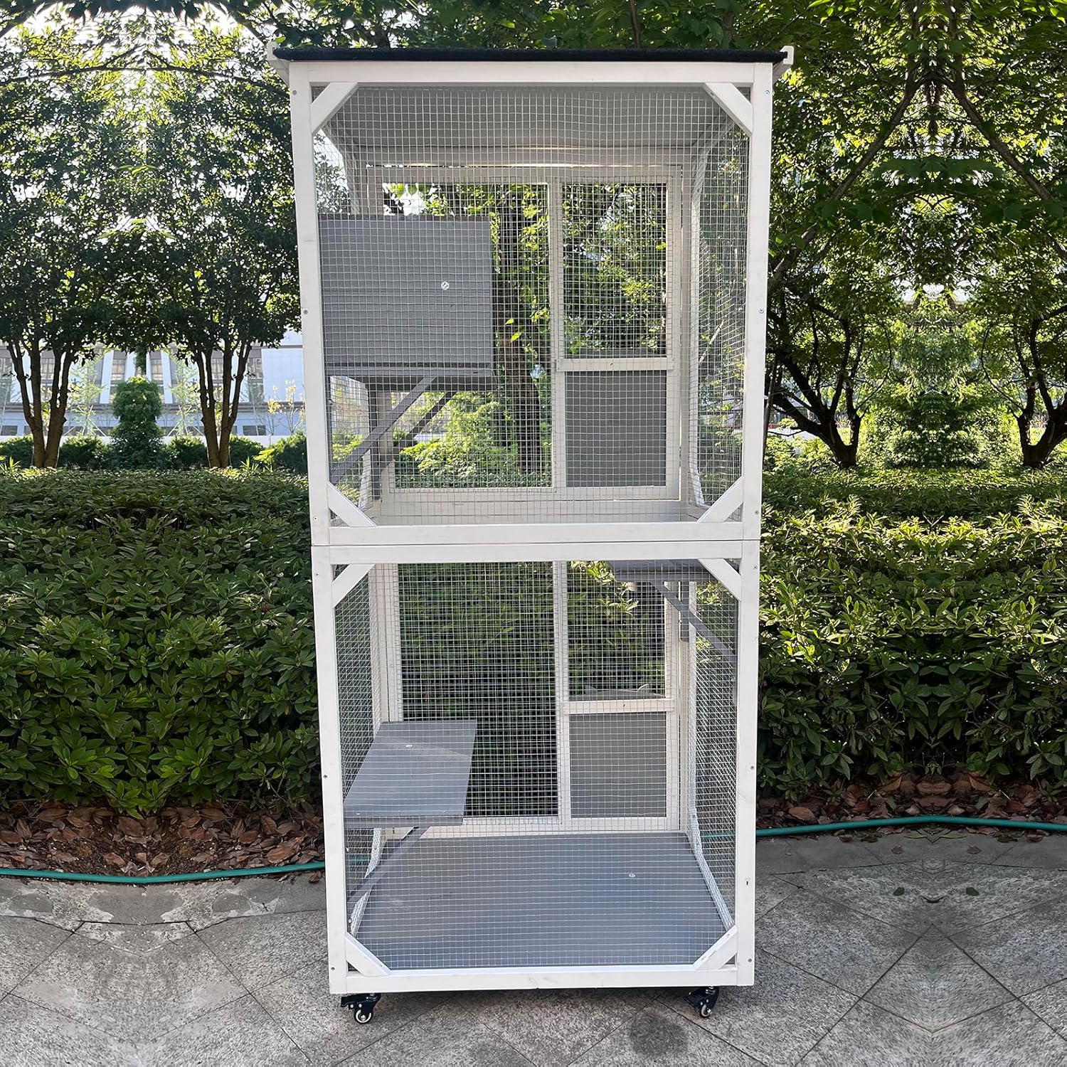 Amazon.com : Large Cat Cage Indoor with Litter Box, Double Layer Cat ...