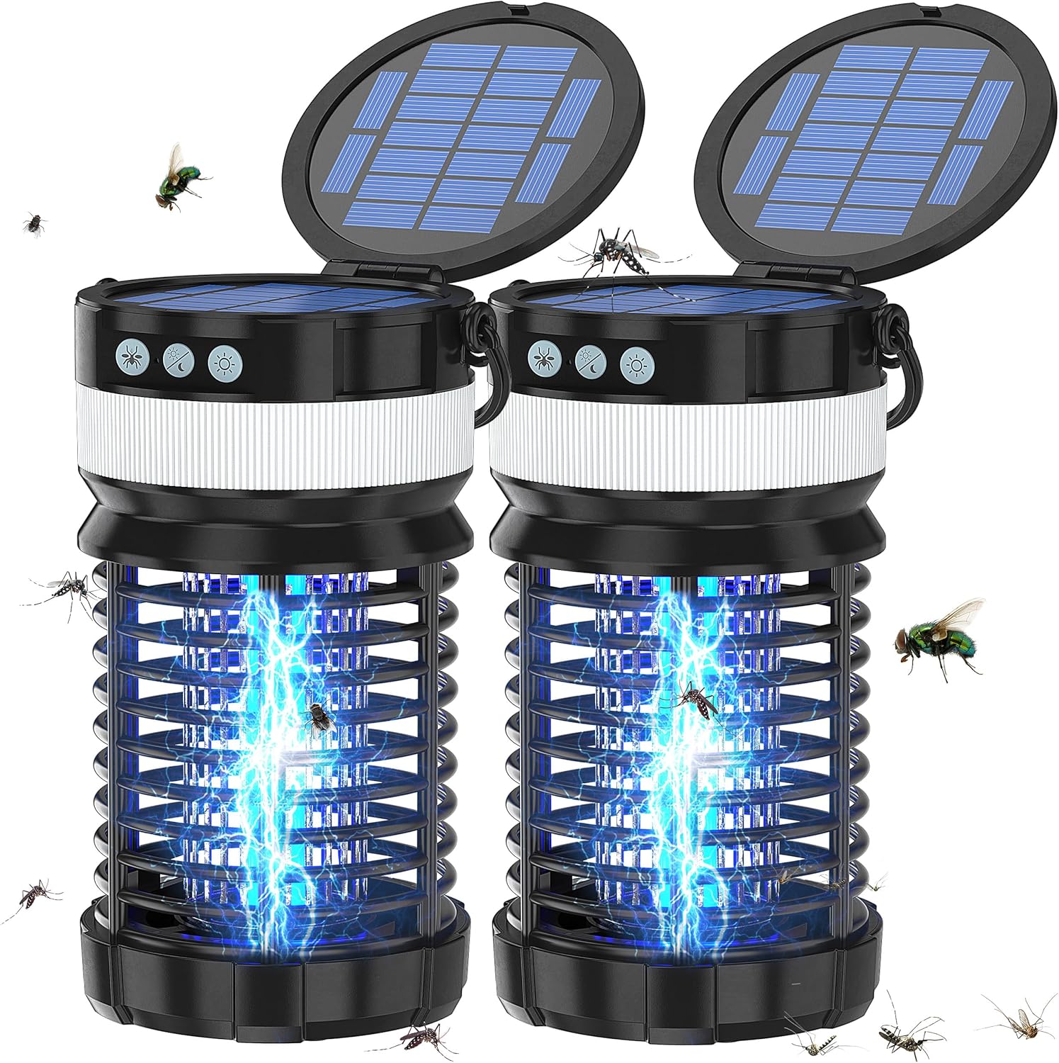 Amazon.com : Solar Bug Zapper Outdoor,Cordless Rechargeable Mosquito ...