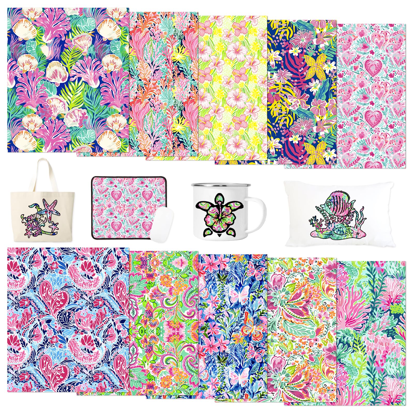 Amazon.com: Tintnut Watercolor Floral Sublimation Transfer Paper - 10 ...