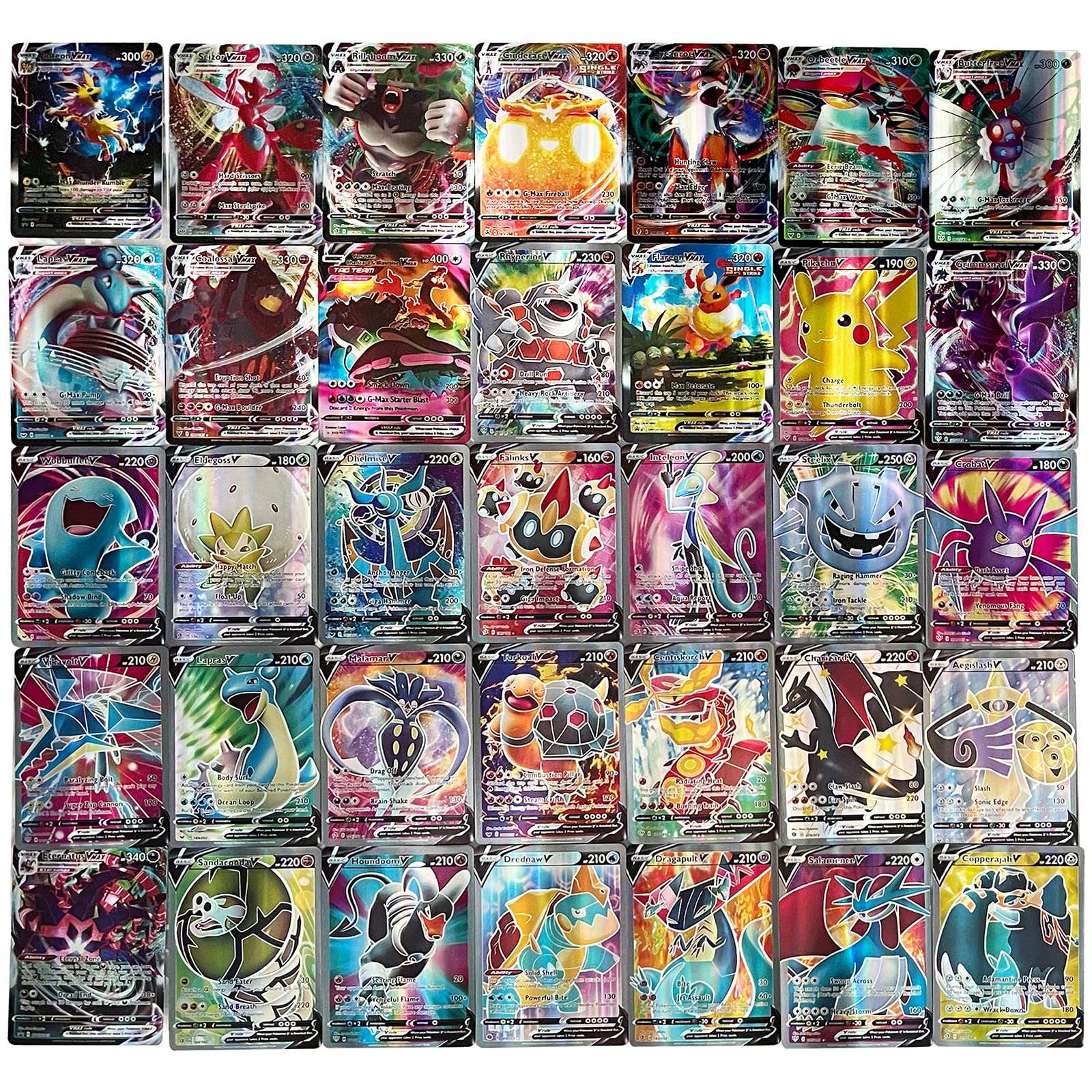 Buy 100PCS Ultra Rare Cards Pack PTCG Shiny Charizard Cards Anime Cards ...