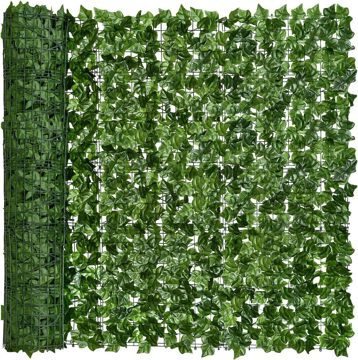 Decorative Artificial Ivy Leaf Green Hedge Roll 3m x 1m Privacy Hedging ...