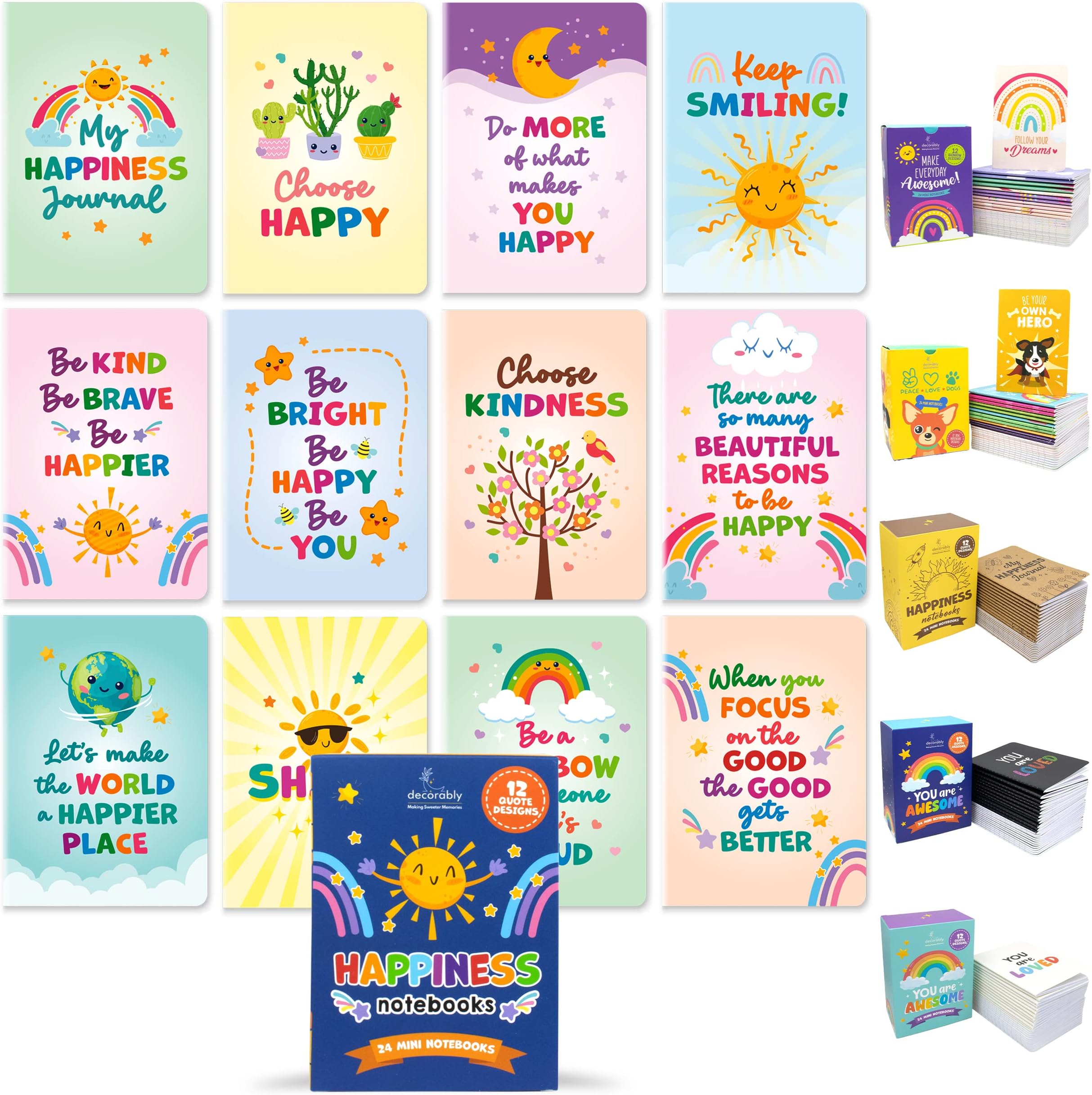 24Pack Mini Notebook Bulk, 3.5 x 5" Small Journal 36 Lined Pages(18 ...