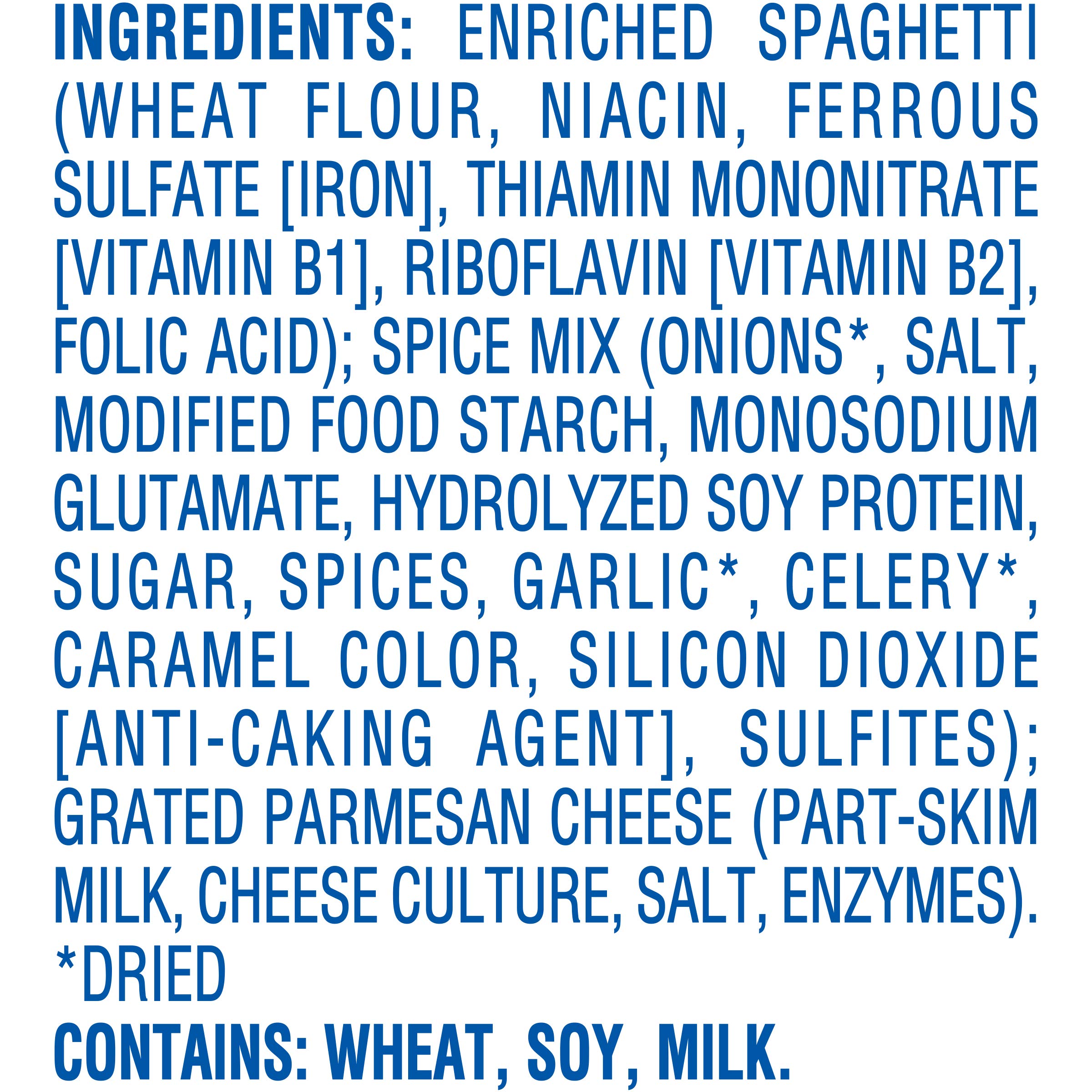 Kraft Spaghetti Mix Nutrition Label
