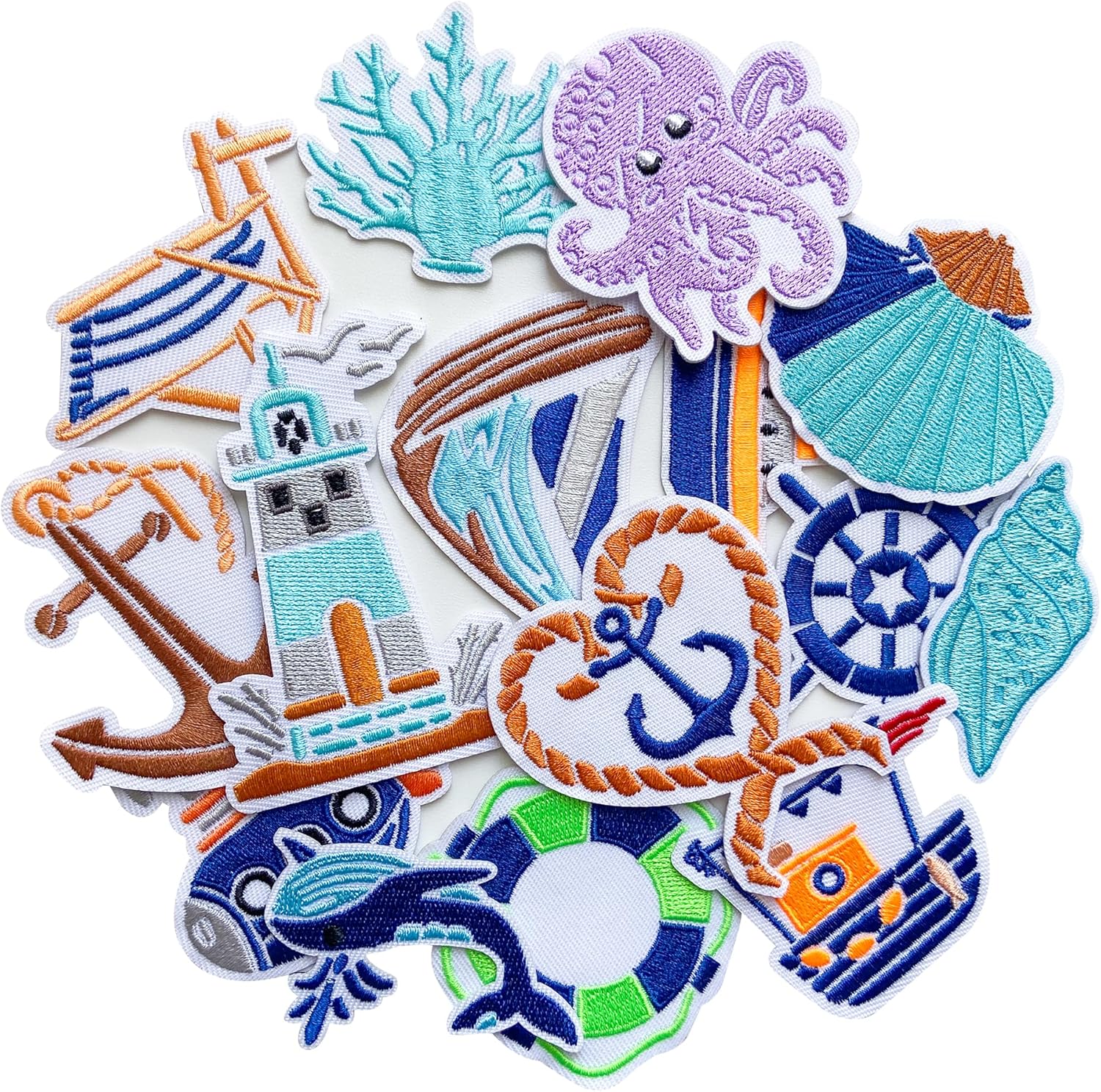Amazon.com: Jongdari 15pcs Summer Ocean Iron on Patches for Clothes ...
